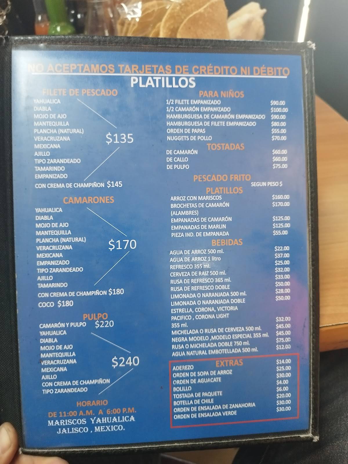 Carta del restaurante Mariscos Alex, Guadalajara, Francisco Vázquez ...