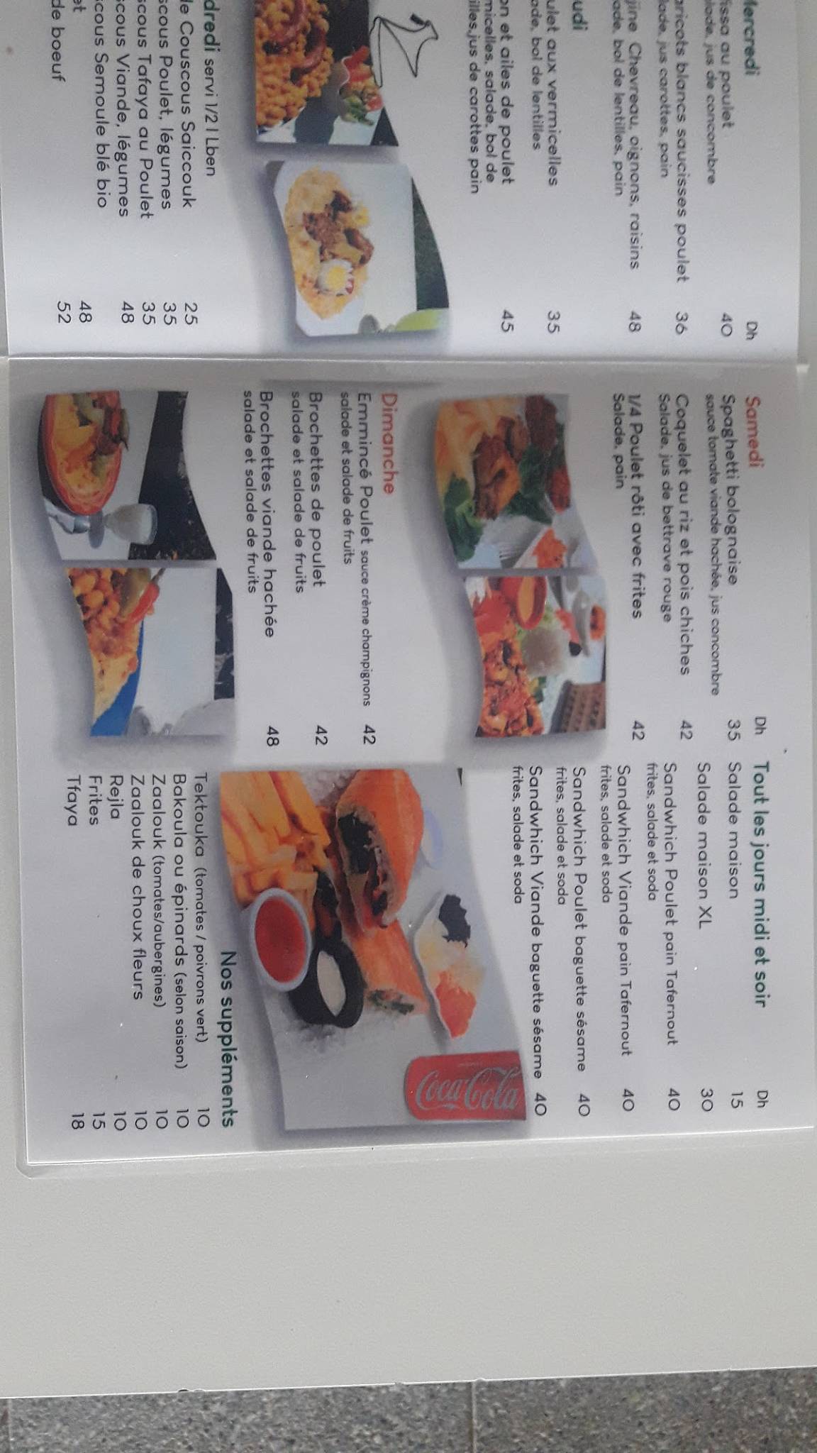 Speisekarte von H M & A Soussi restaurant, Agadir