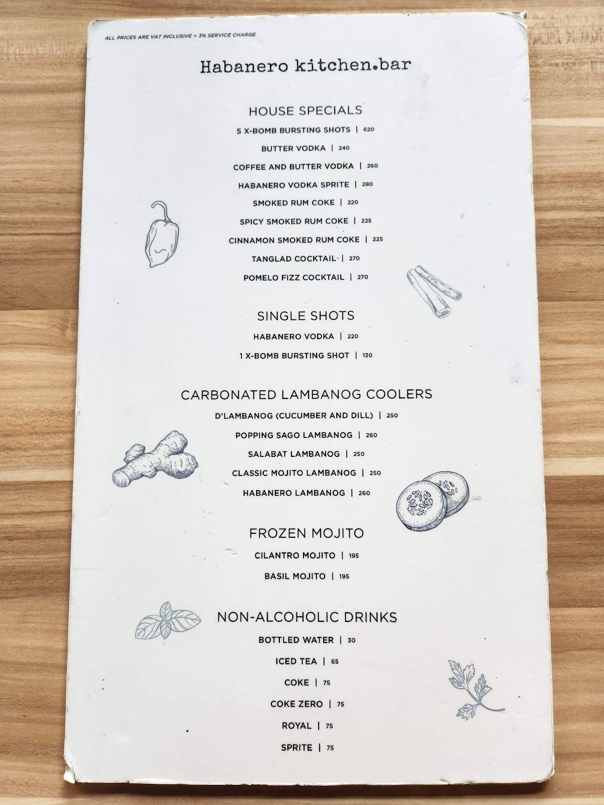 Menu at Habanero Kitchen Bar, Quezon City, Araneta Center