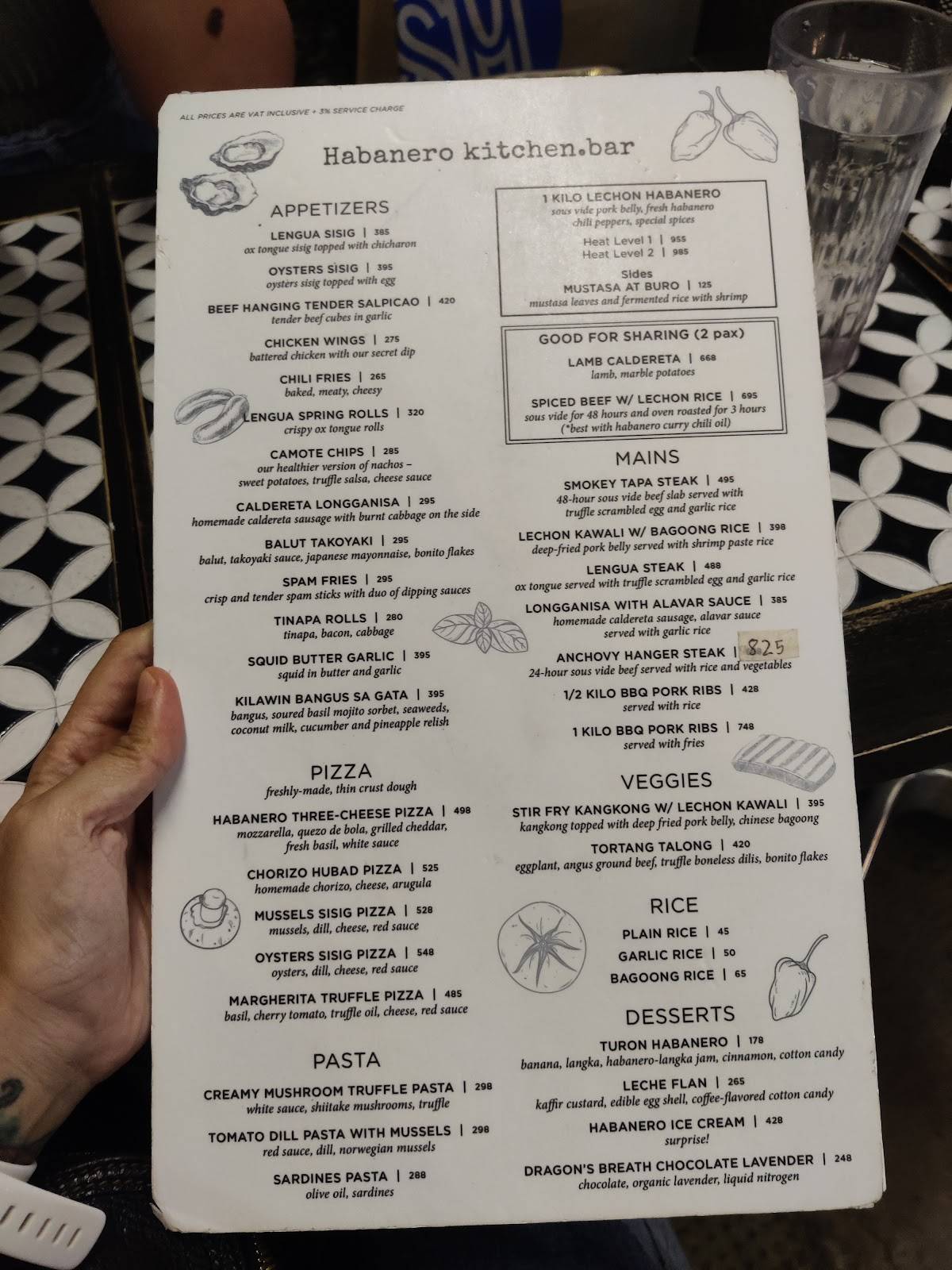Menu at Habanero Kitchen Bar, Quezon City, Araneta Center