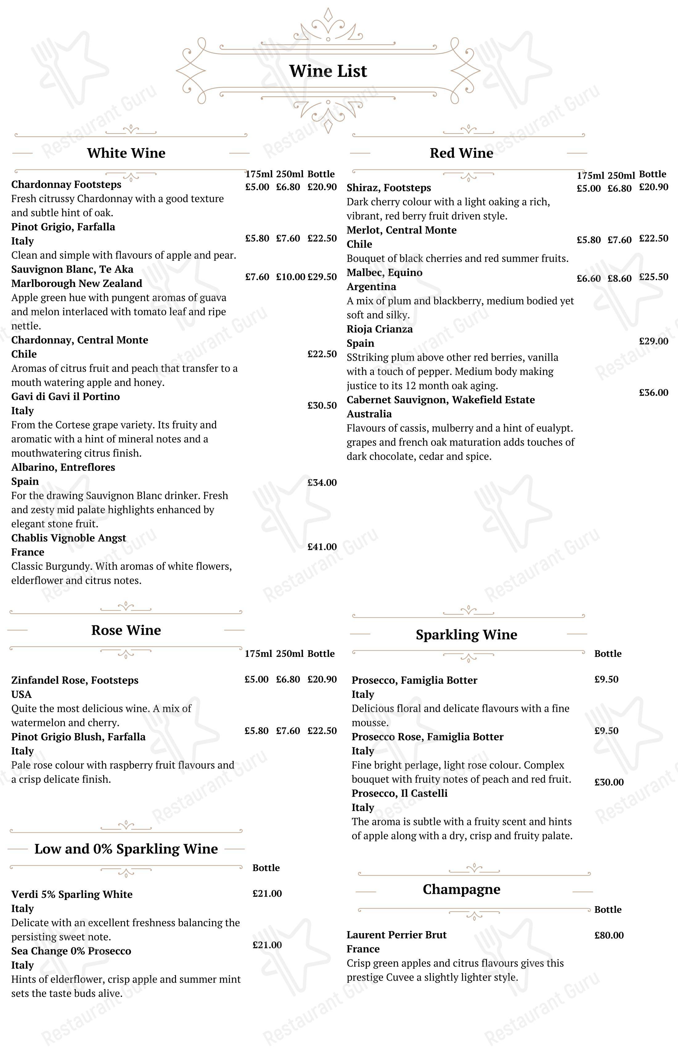 Menu at Hamilton Russell Arms pub & bar, Stockton-on-Tees