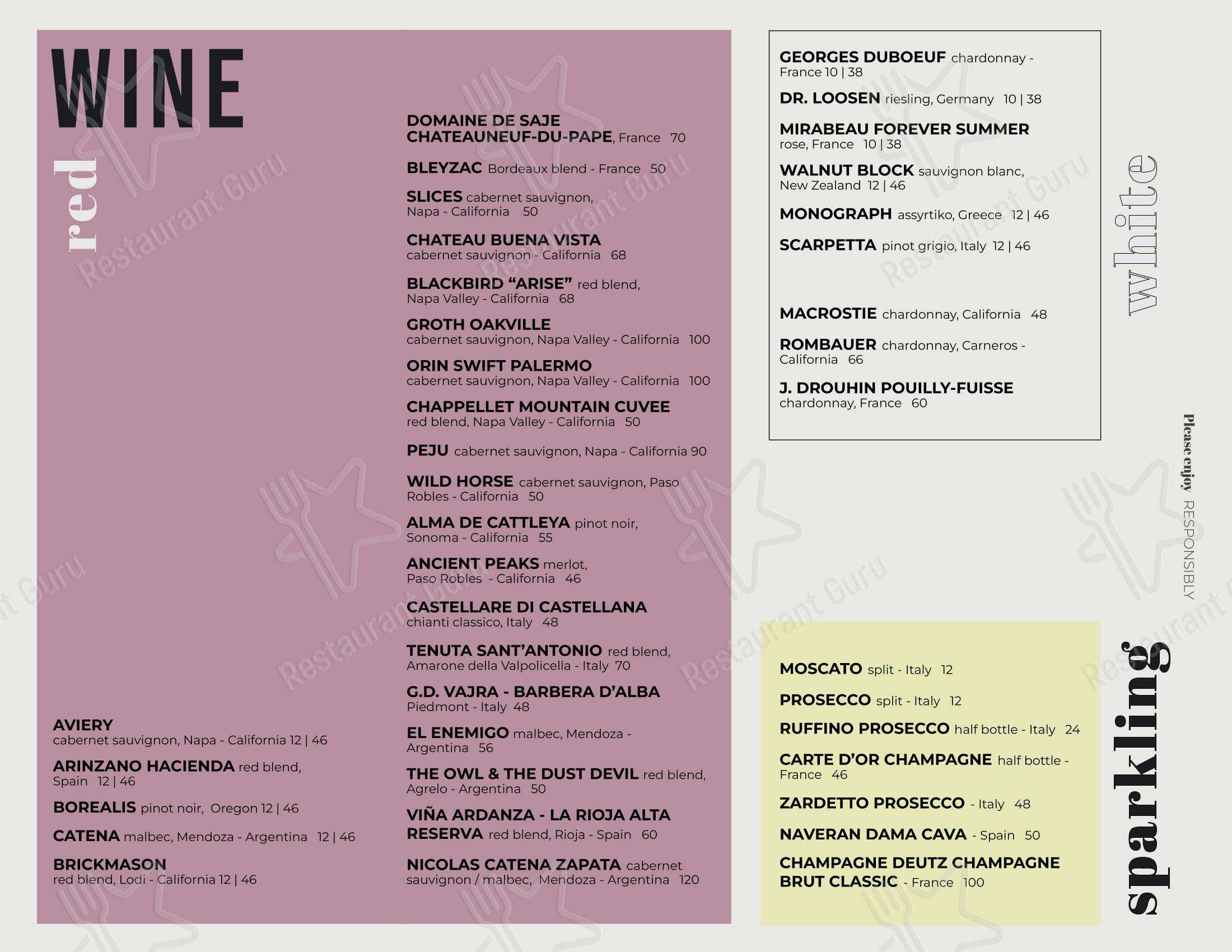 Menu at Hangar One Bistro Eatery & Bar, St. Augustine