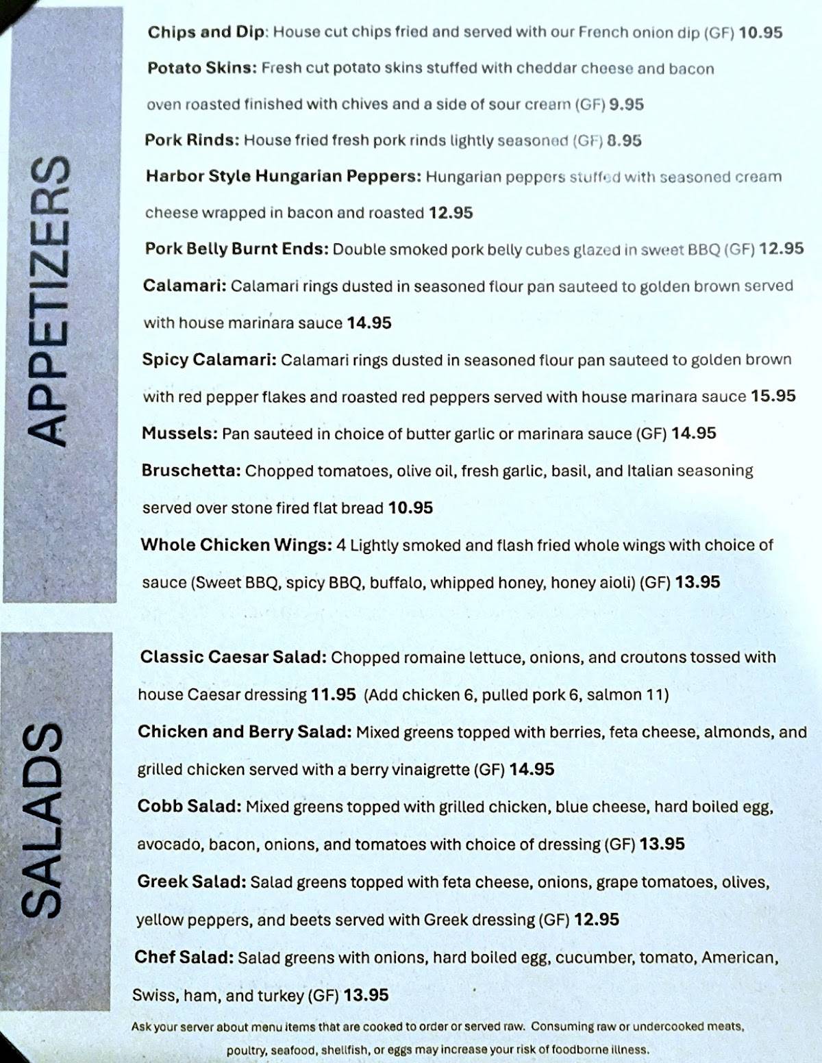 Menu at Harbor Hook & Grille pub & bar, Monroe