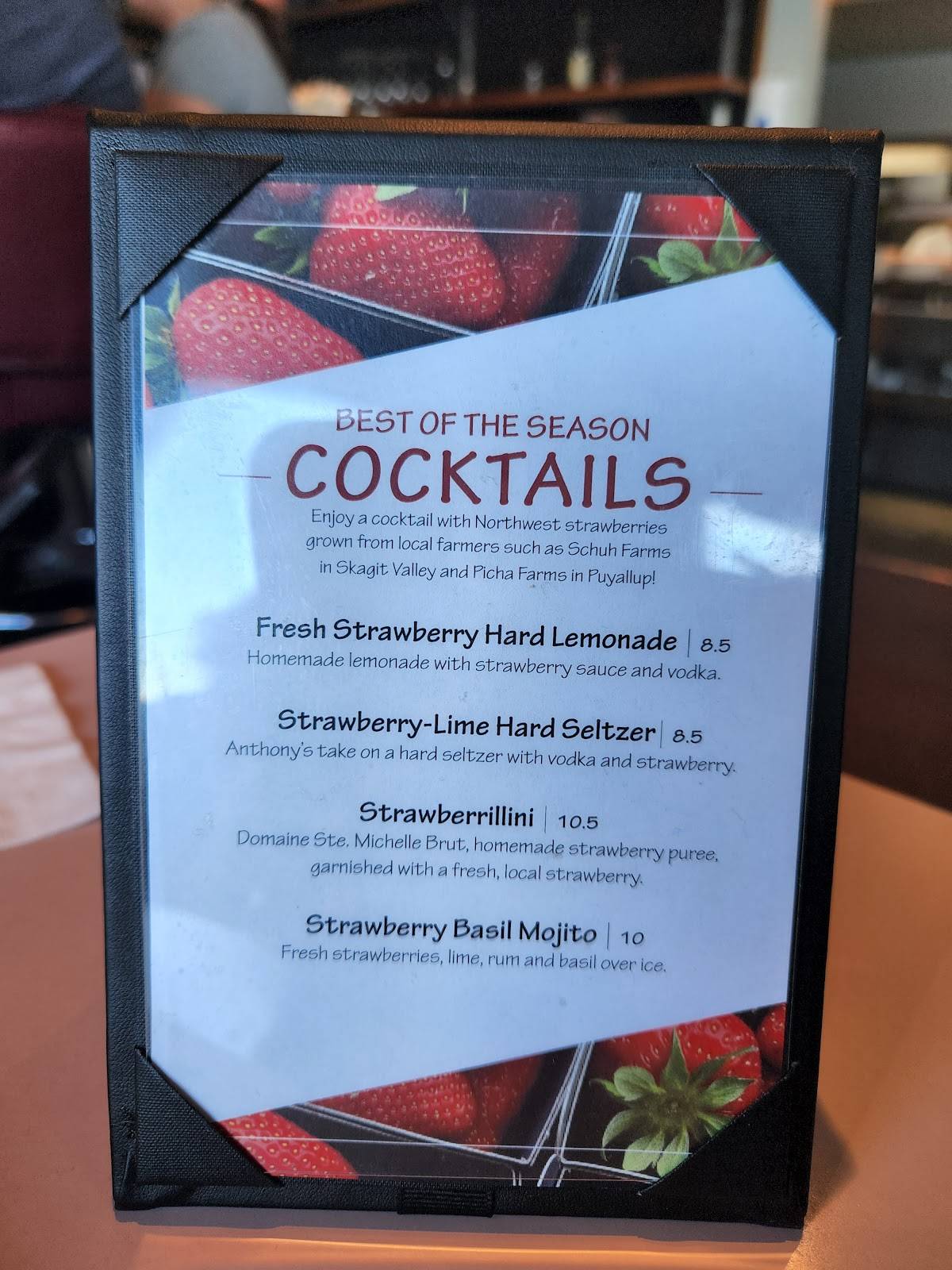 Menu at Harbor Lights restaurant, Tacoma