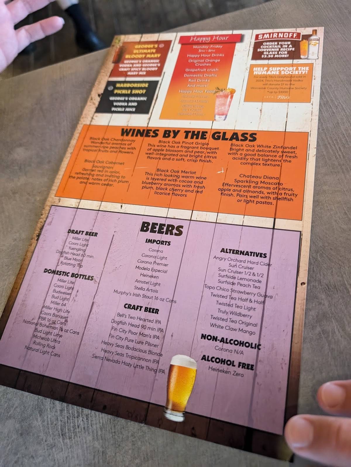 Menu at Harborside Bar & Grill, Ocean City