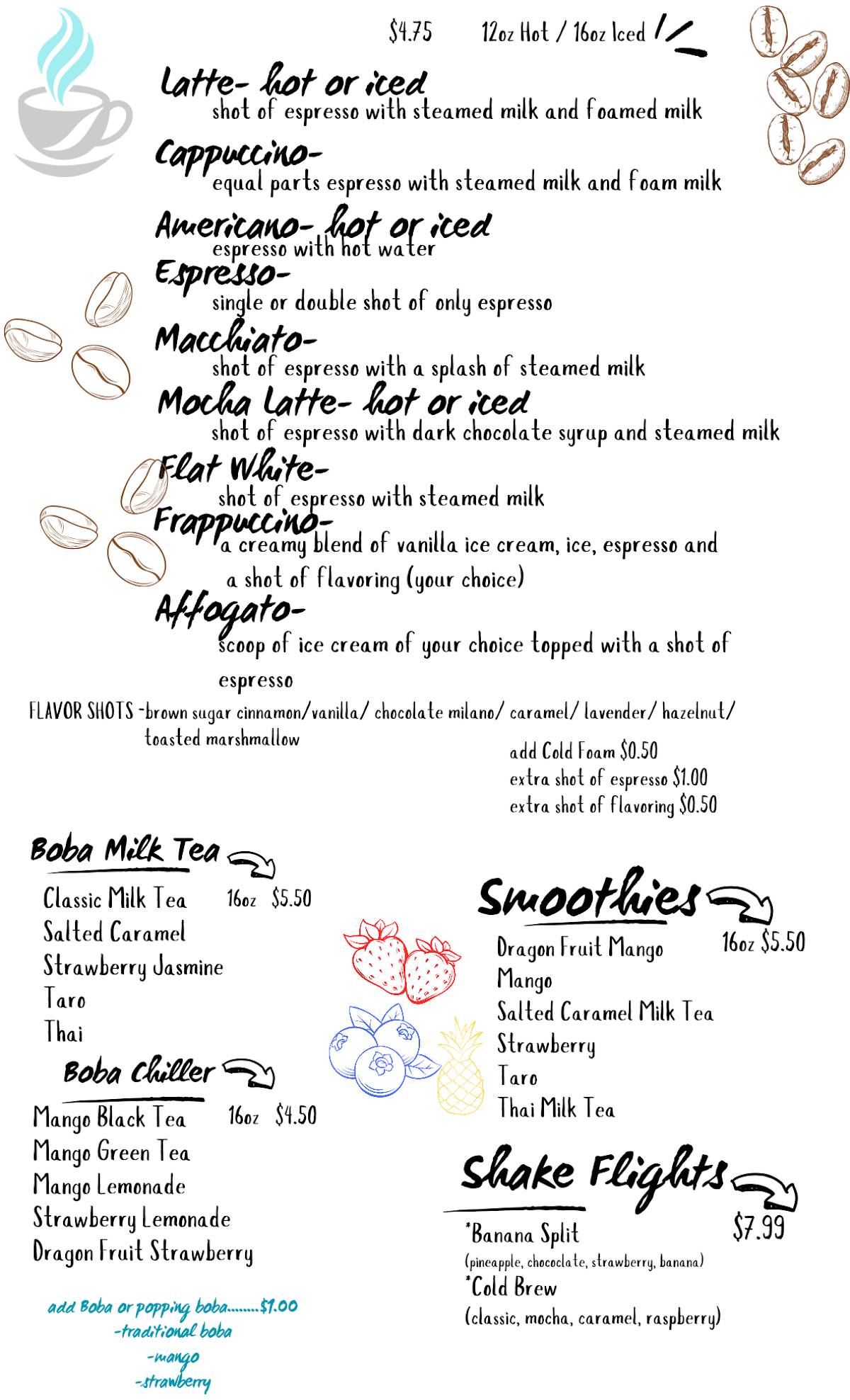 Menu at Energy Station restaurant, Harleysville