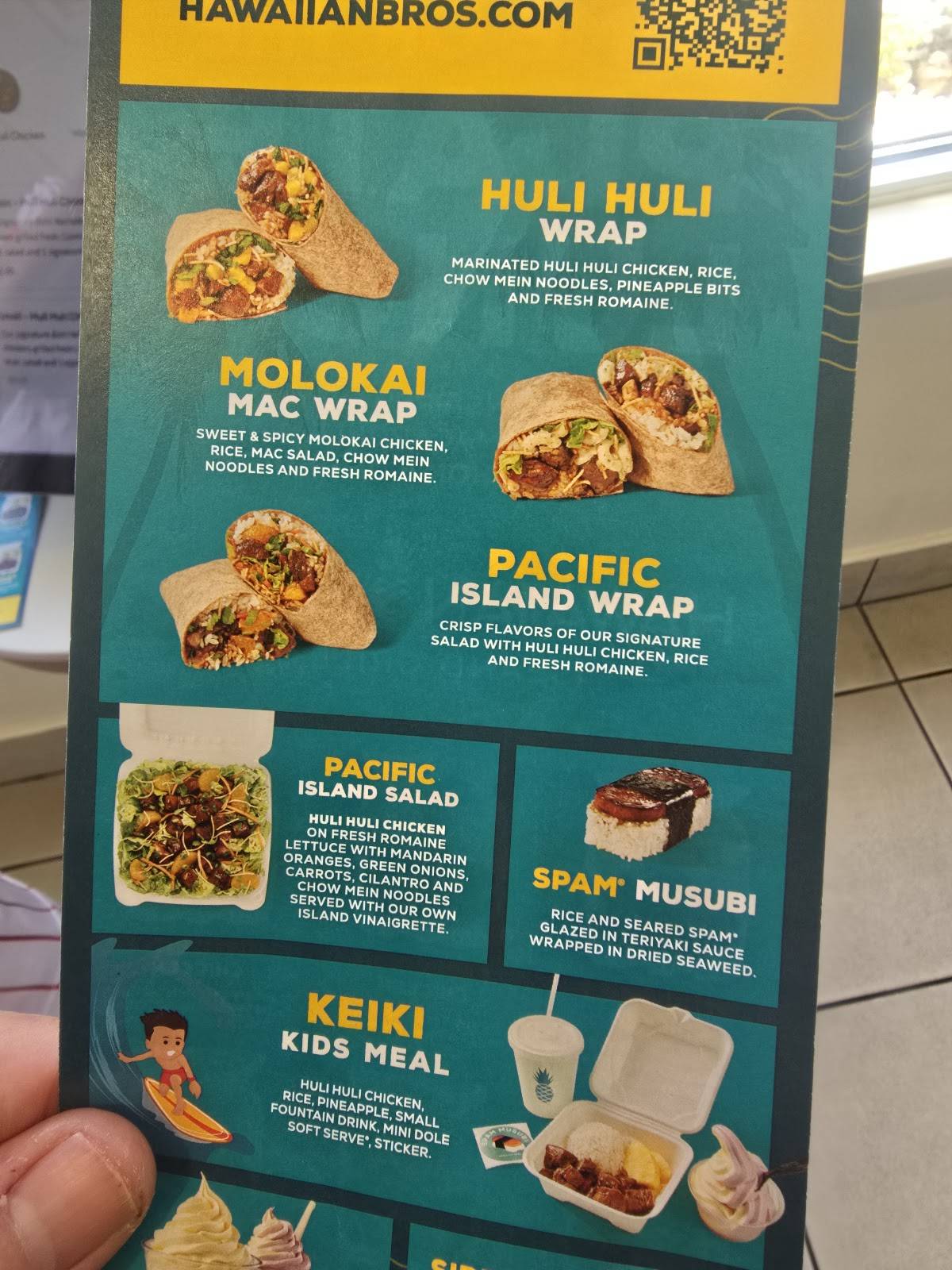 Menu at Hawaiian Bros Island Grill restaurant, San Marcos