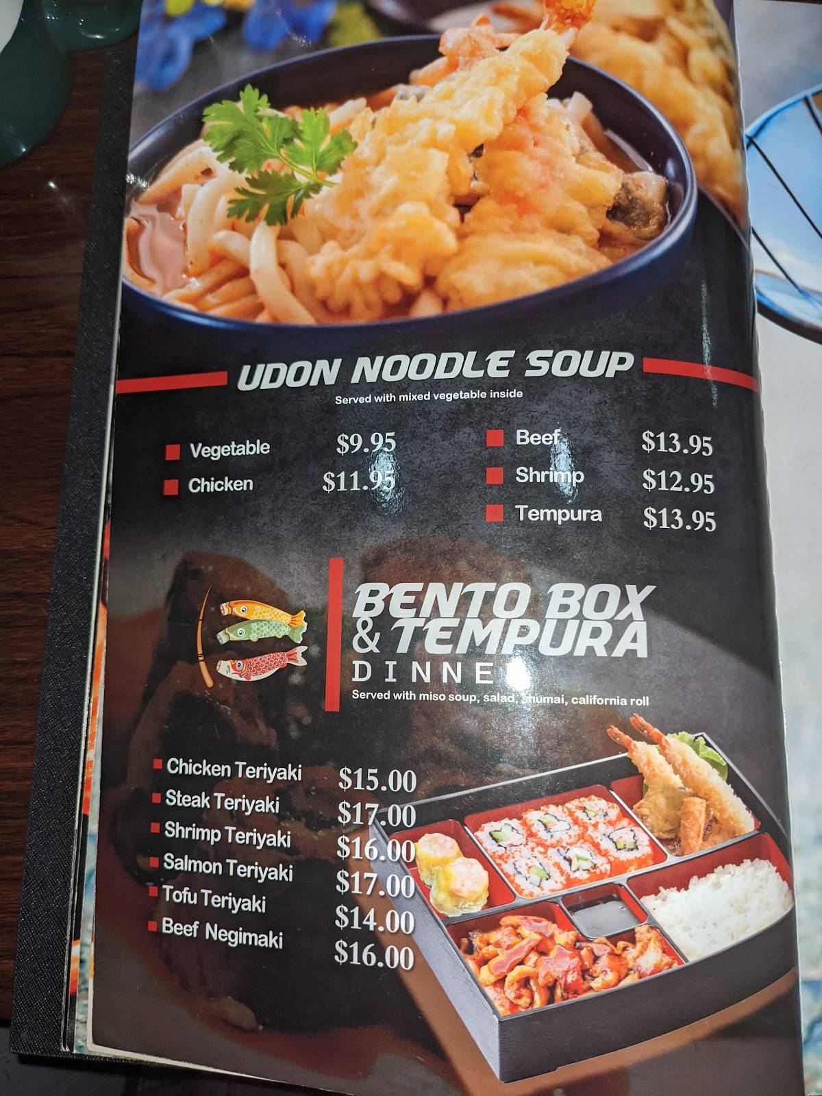 Menu at Hayashi Maple restaurant, Chardon