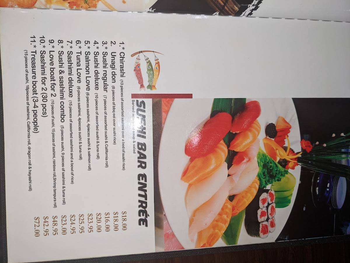Menu at Hayashi Maple restaurant, Chardon