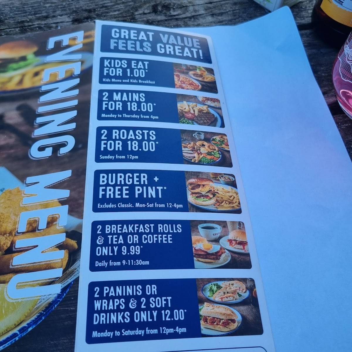 Menu at The Bluff Inn pub & bar, Hayle