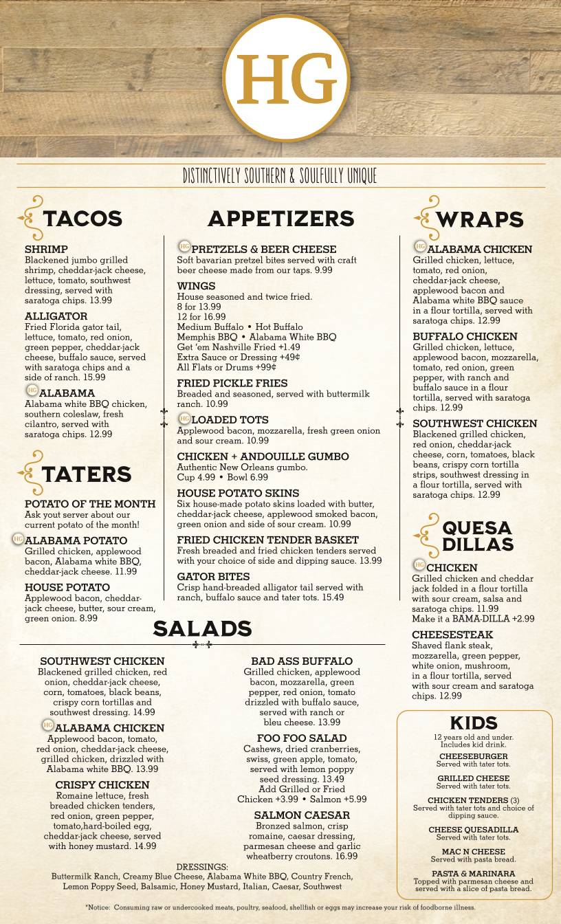 Menu at Hebron Grille pub & bar, Hebron
