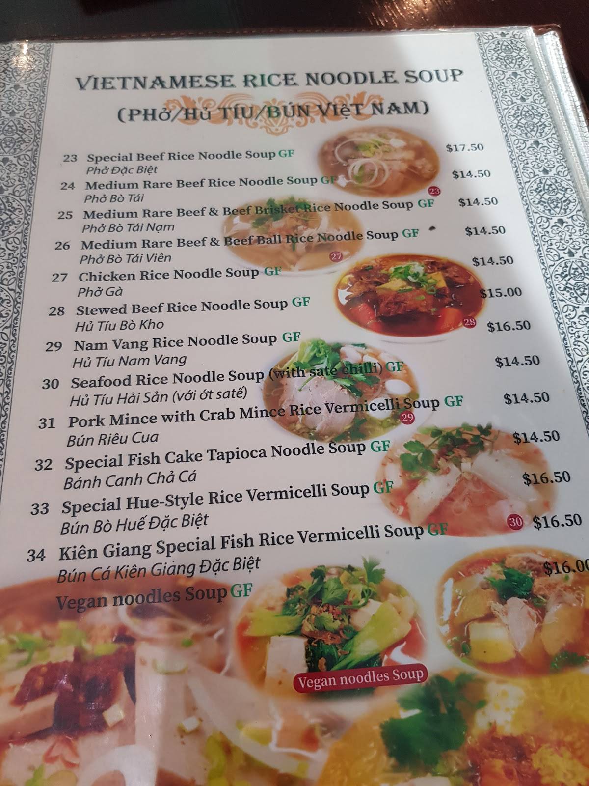 Menu at Hello Vietnam Restaurant, Christchurch