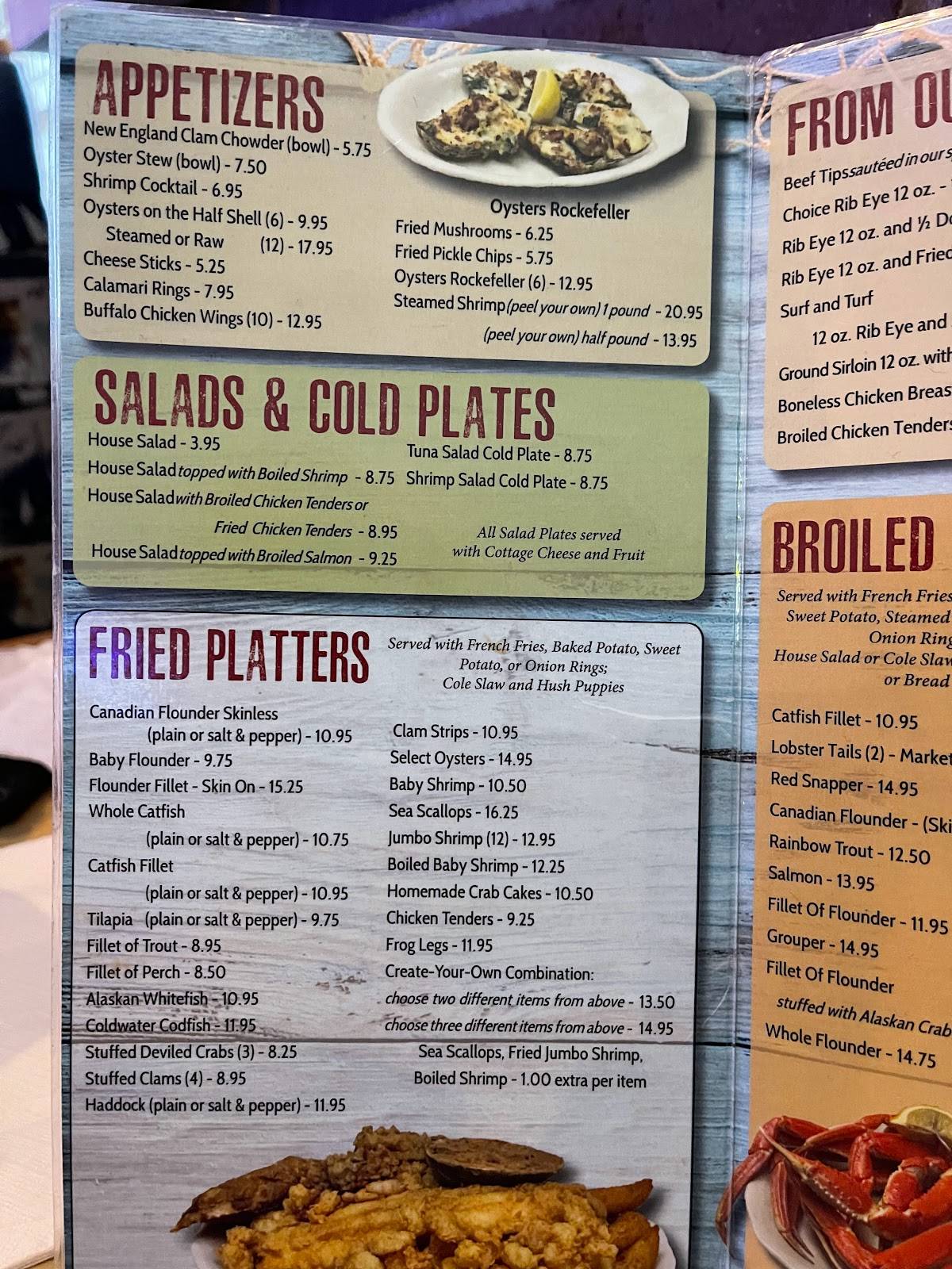 Menu at Harbor Inn Seafood restaurant, Hickory, US Hwy 70 SE