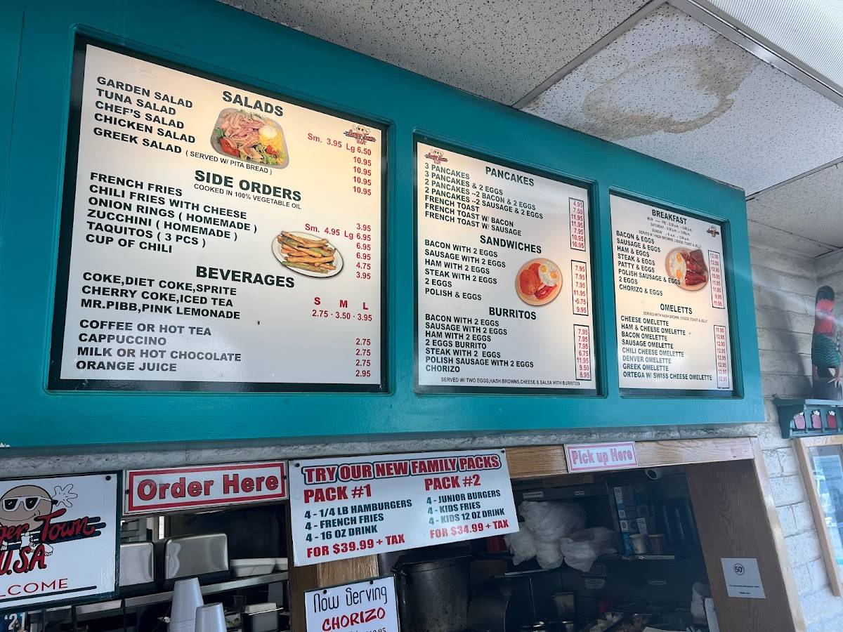Menu at Burgertown USA restaurant, Redlands, 222 E Redlands Blvd