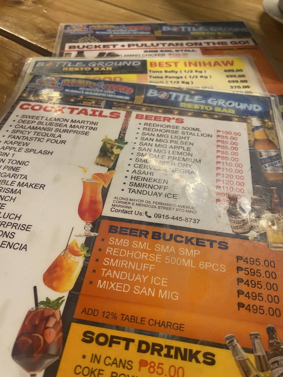 Carta de Hippers Bar and Resto Marikina, Mariquina
