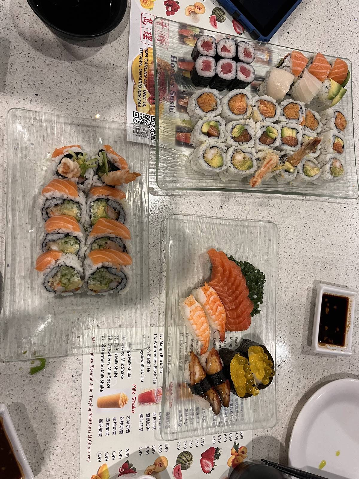 Menu at Hockey Sushi kanata restaurant, Ottawa