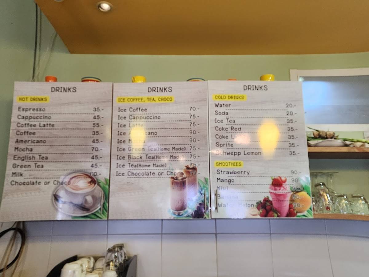 Menu at Holland Tulip Cafe and Bakery, Pattaya City