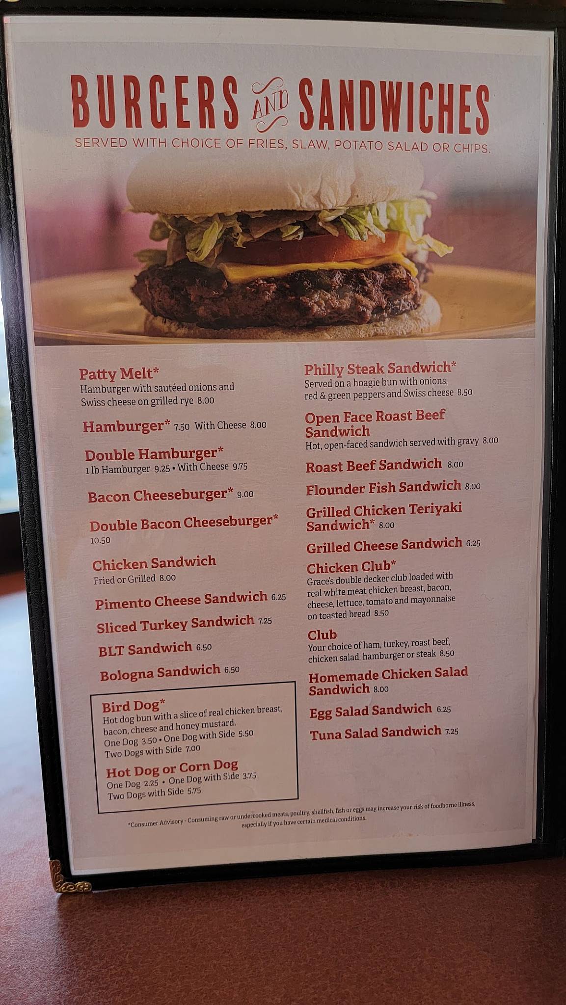 Menu at Grace's Restaurant - Honea Path, Honea Path