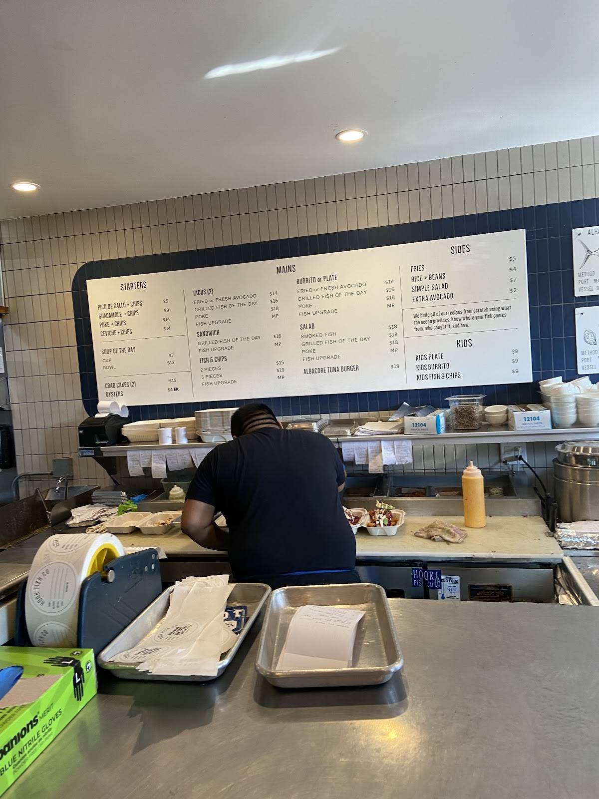 Menu at Hook Fish Co restaurant, San Francisco
