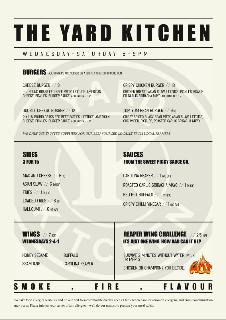 Menu at Hop Yard pub & bar, Forest Row