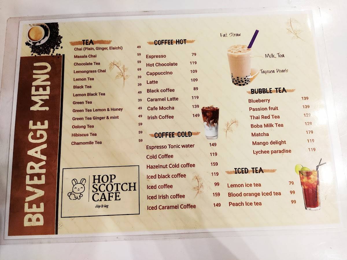 Menu at Hopscotch Cafe, Pune