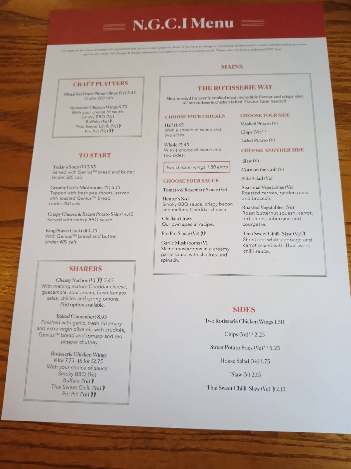 Menu at Hopwood House pub & bar, Alvechurch, Canal Side