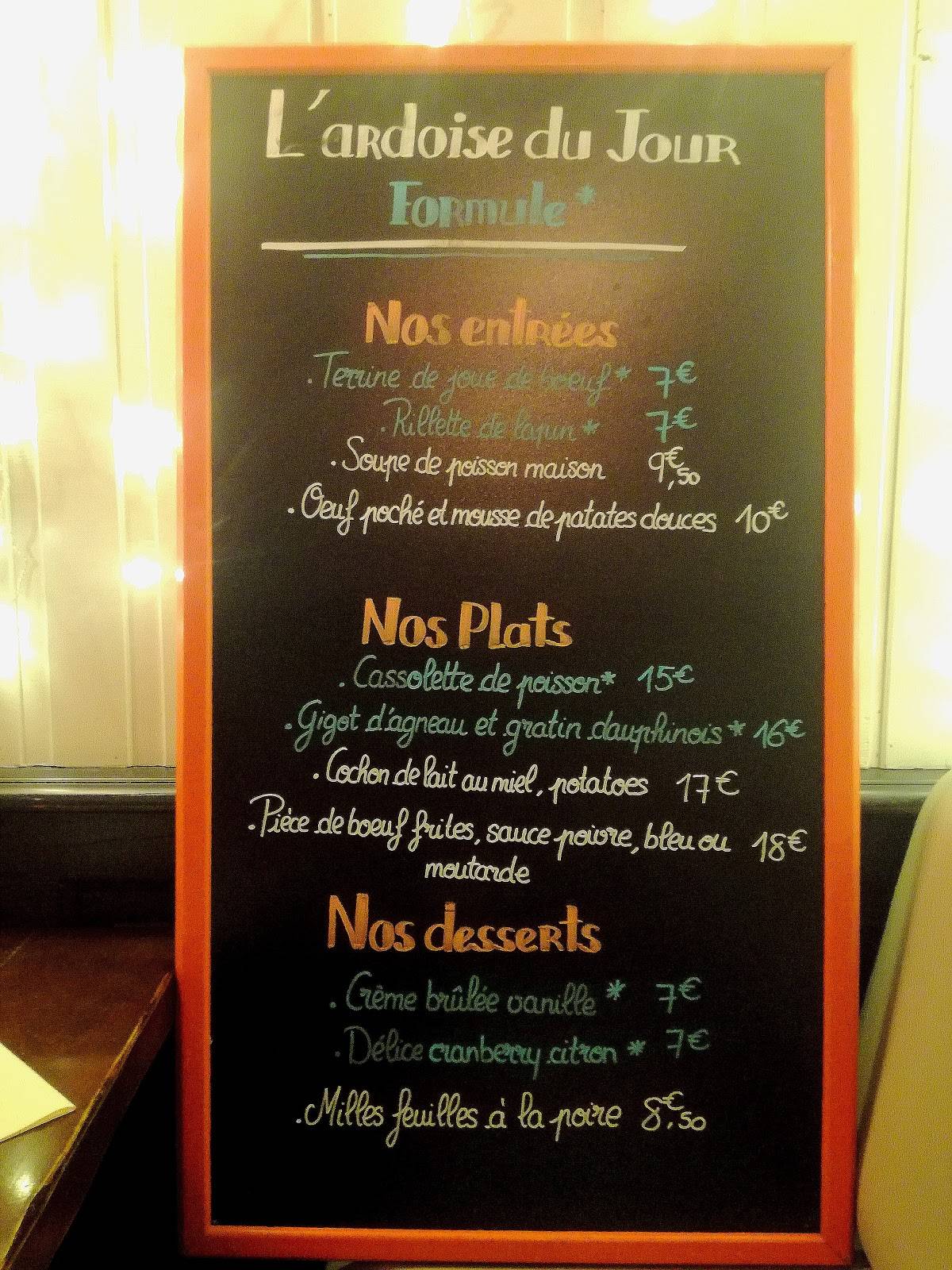 Menu au Hôtel Restaurant Corto Maltese, Le Palais