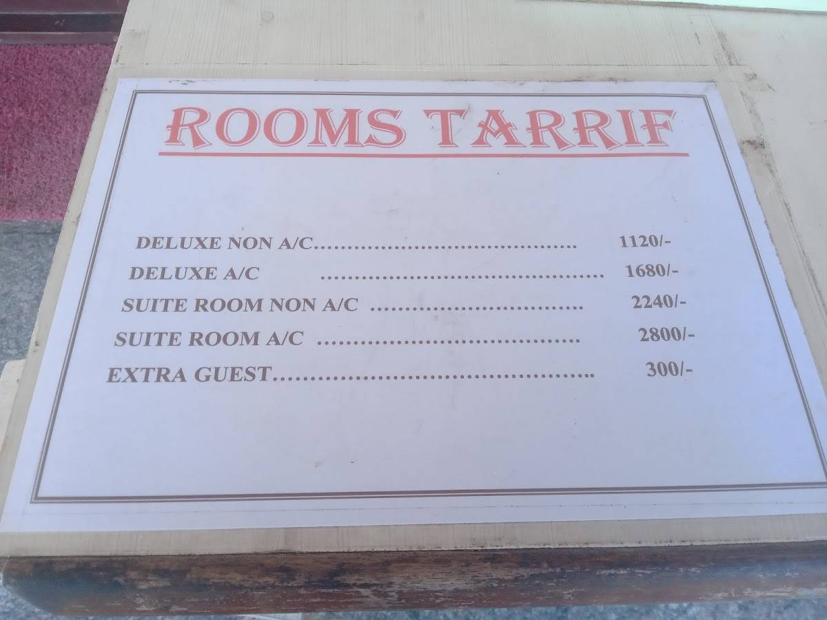 Menu at Hotel Sapthagiri Holiday Resorts, Vepanapalle
