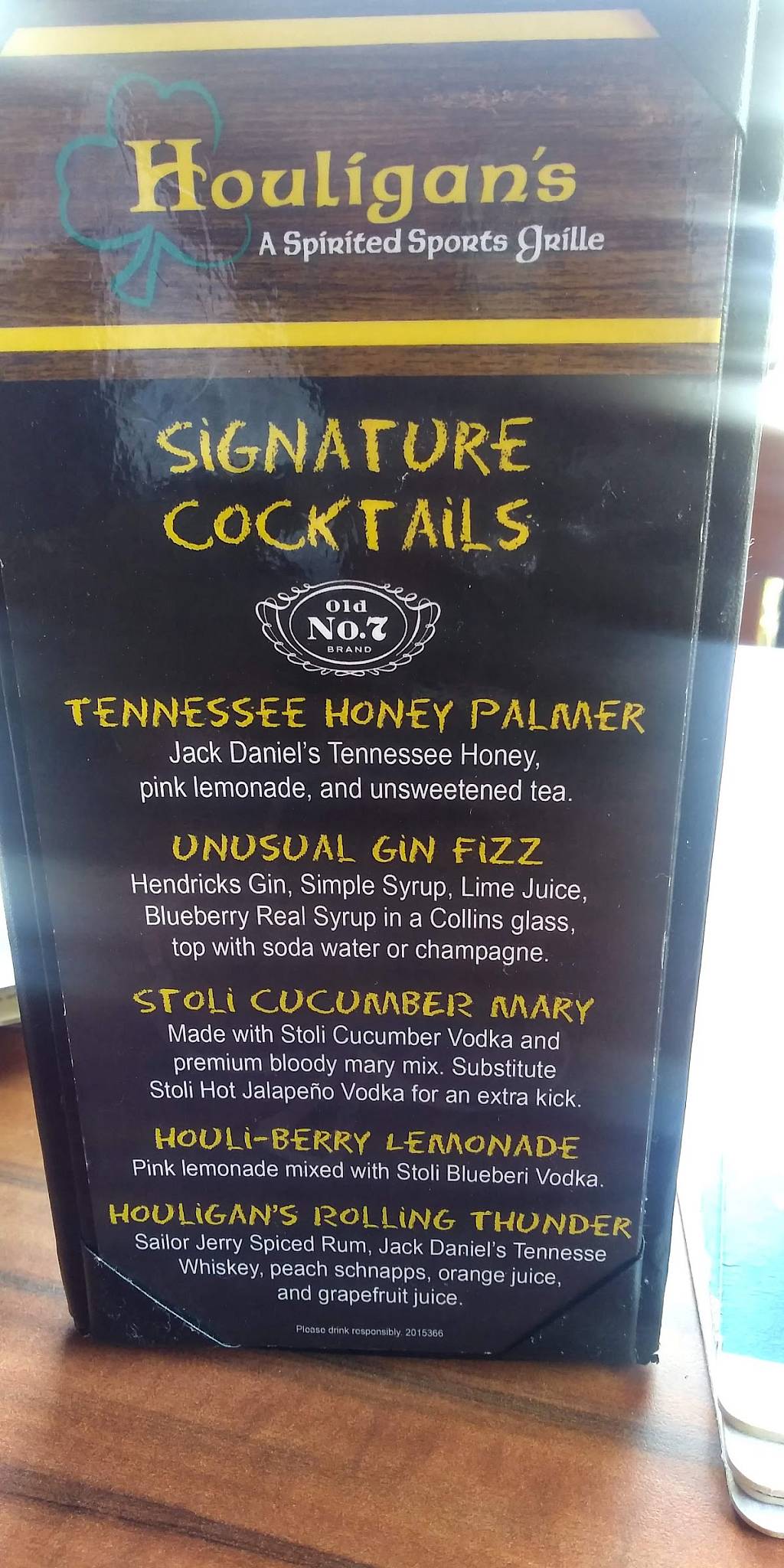 Menu at Houligan's Port Orange pub & bar, Port Orange, Dunlawton Ave