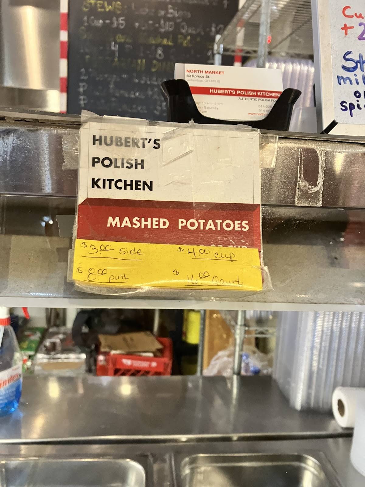 Menu at Hubert's Polish Kitchen restaurant, Columbus