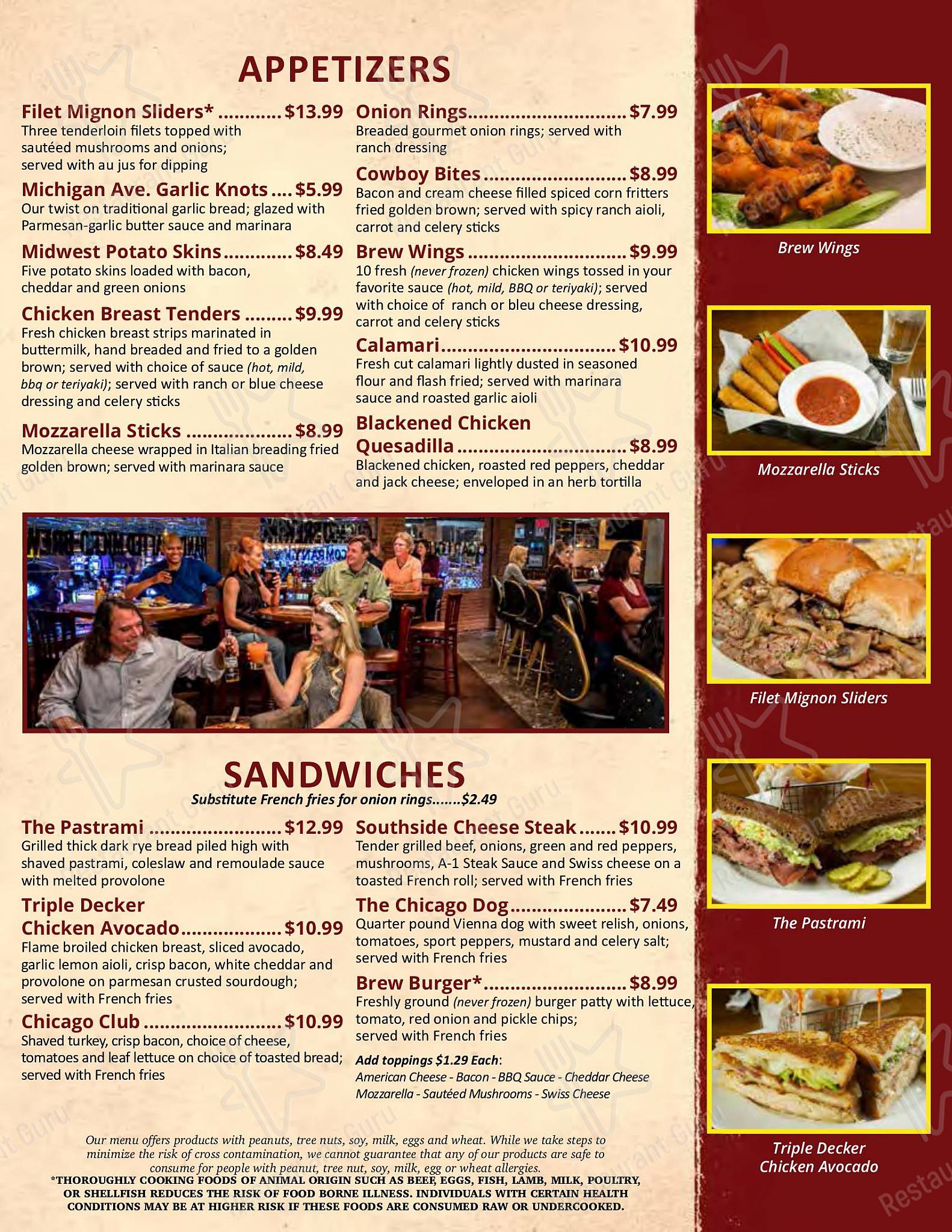 Menu at Hugo's Cellar steakhouse, Las Vegas, 202 Fremont Street Experience