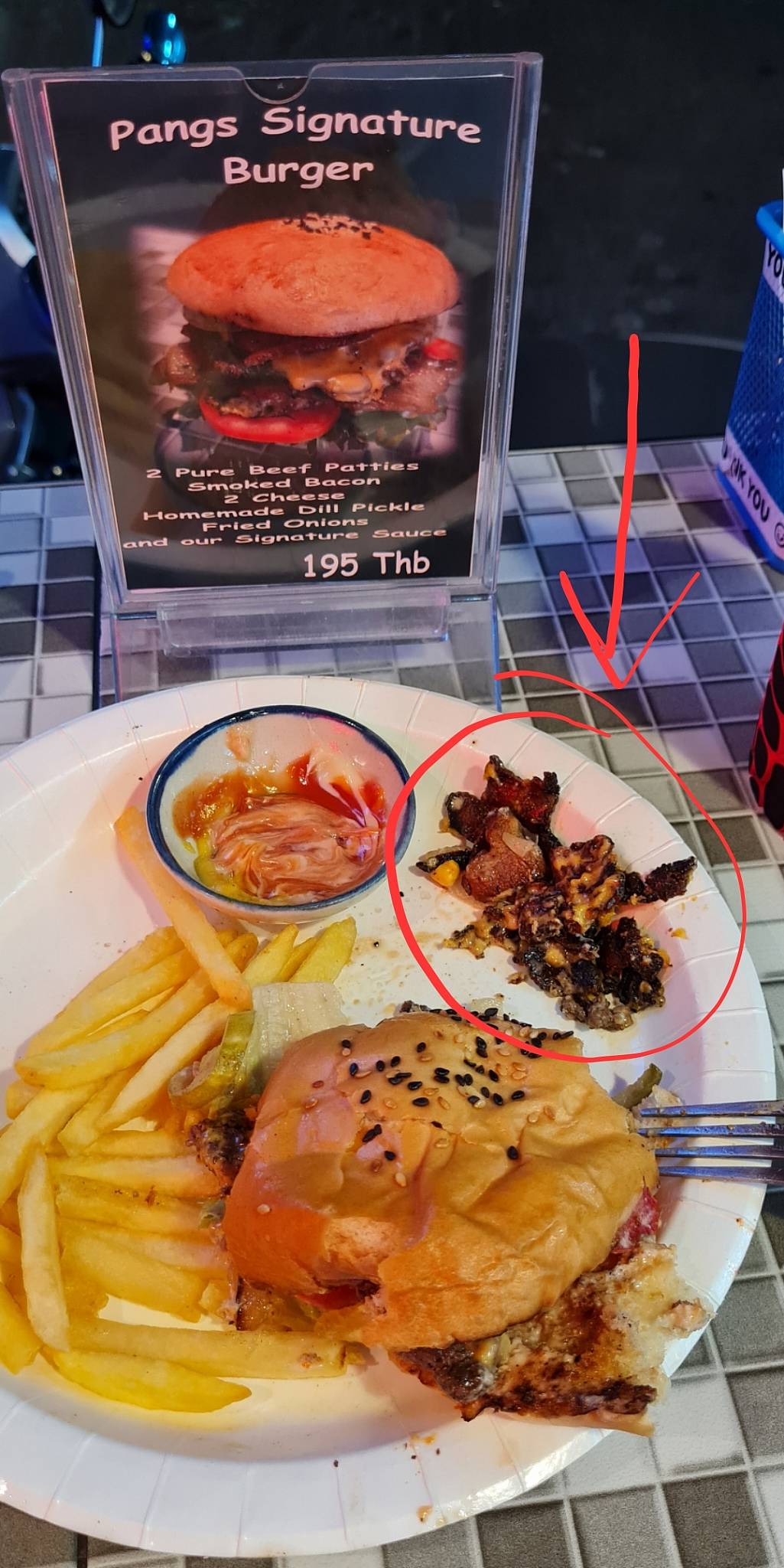 Menu at Hunger Pangs restaurant, Pattaya City