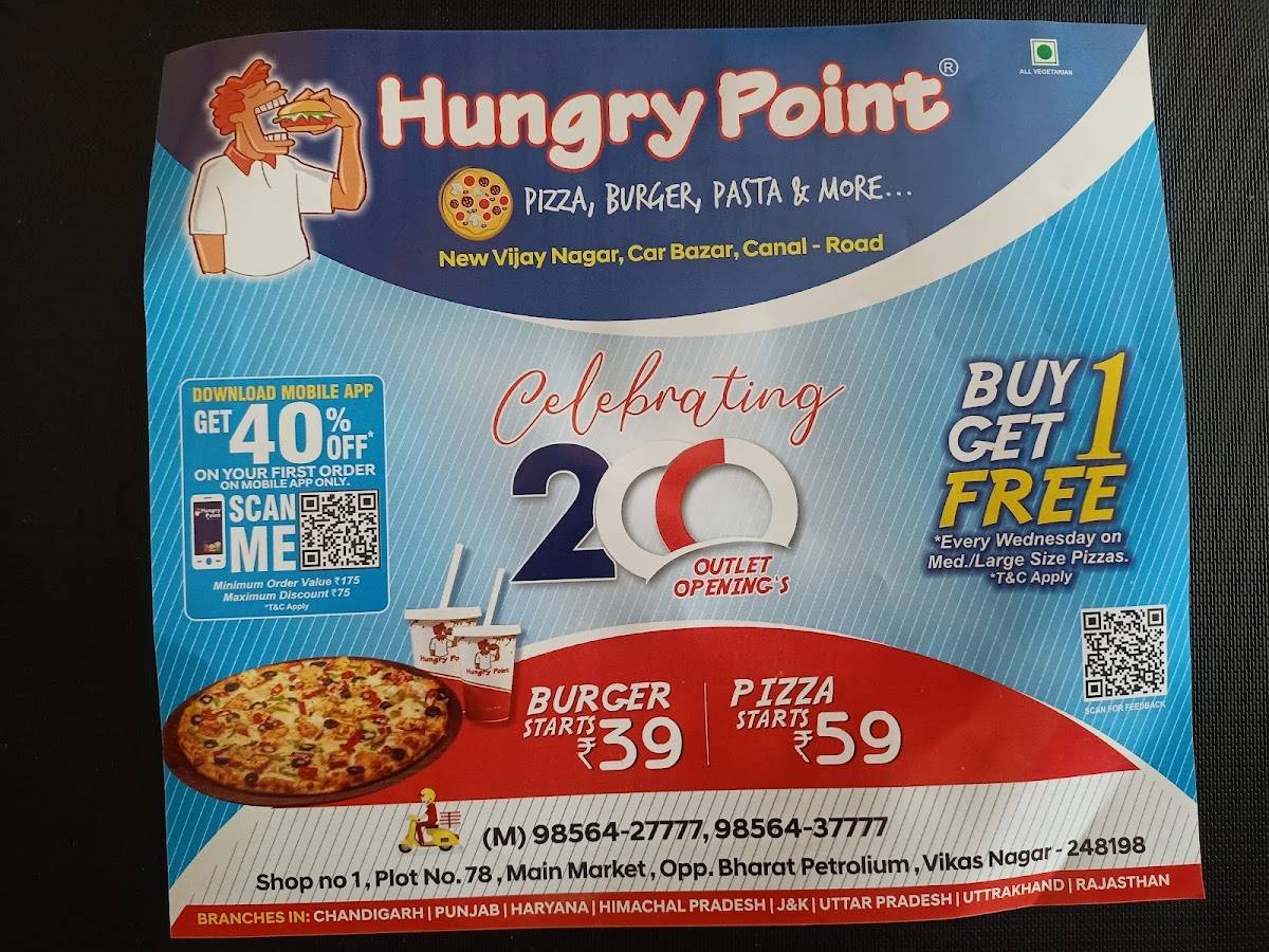Menu at Hungry Point, Vikasnagar