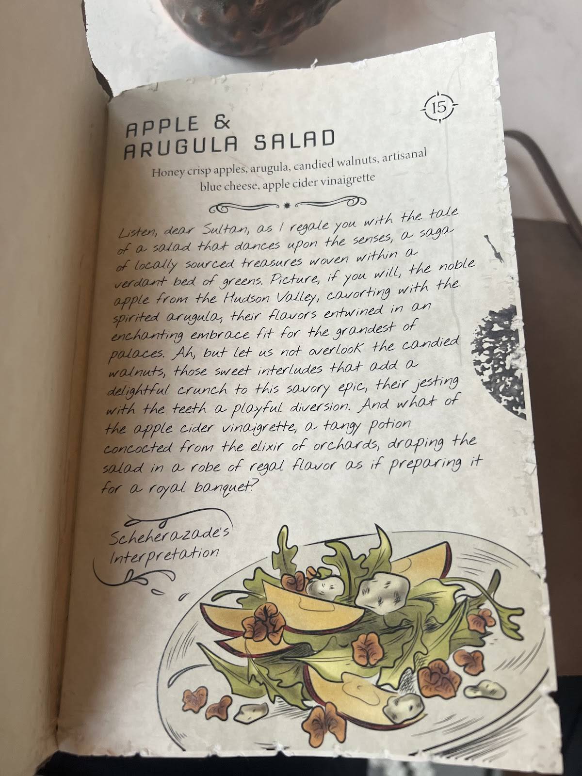 Menu at The Storyteller restaurant, Hyde Park