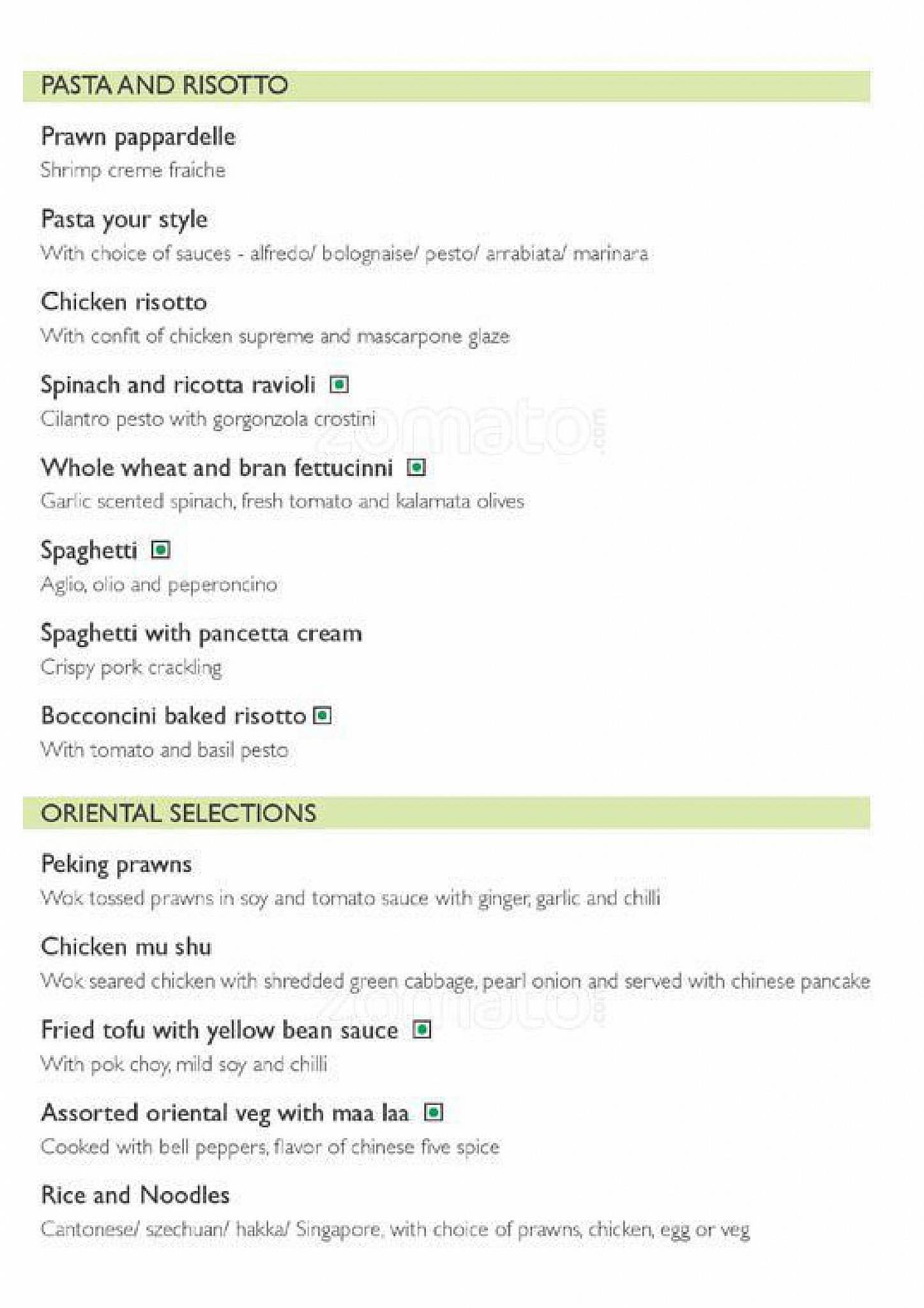 Menu at Pi- All Day Dining, Hyderabad, Avasa