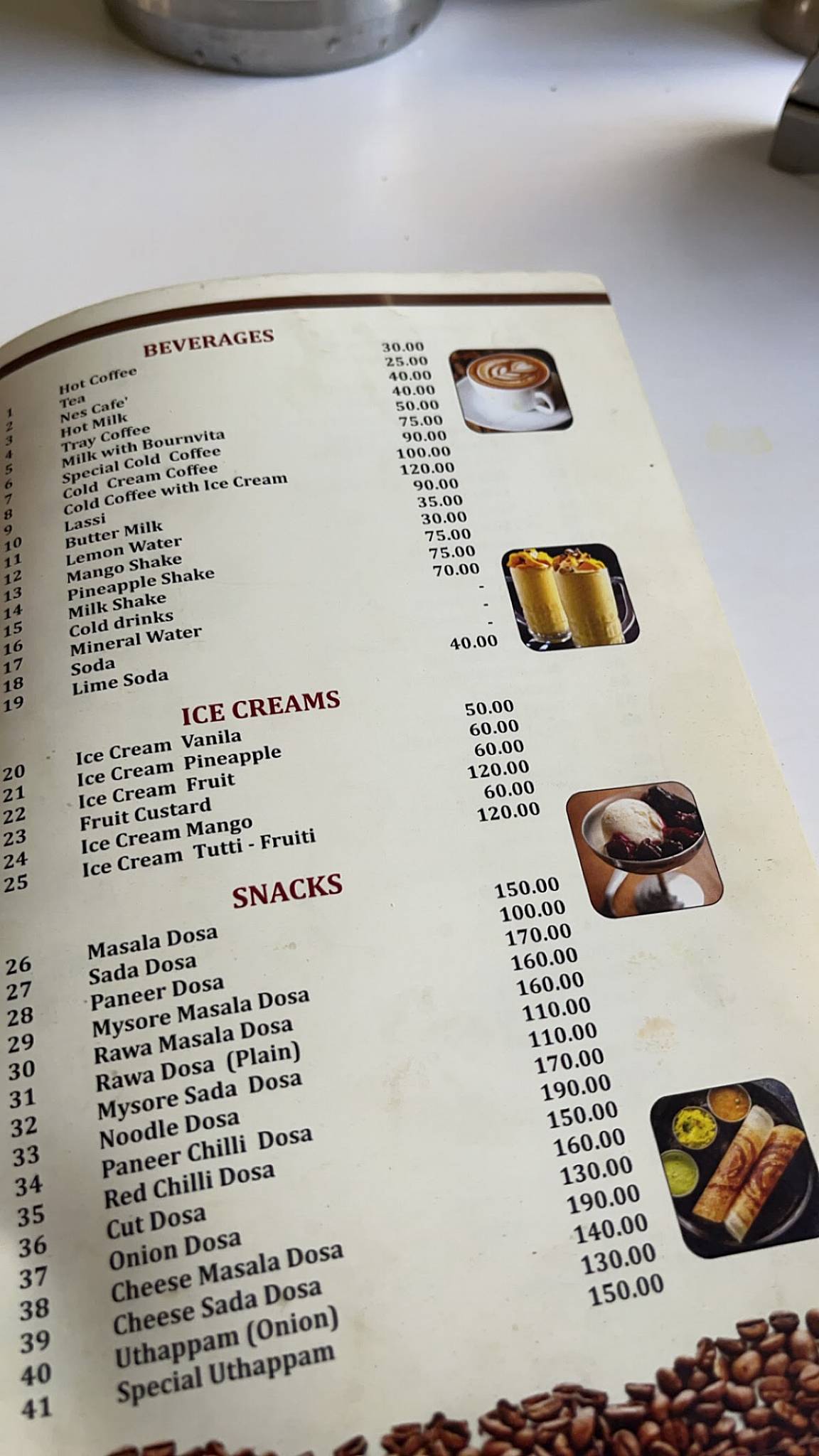 Menu at ICH - Indian Coffee House, DAVV, Indore, Khandwa Rd
