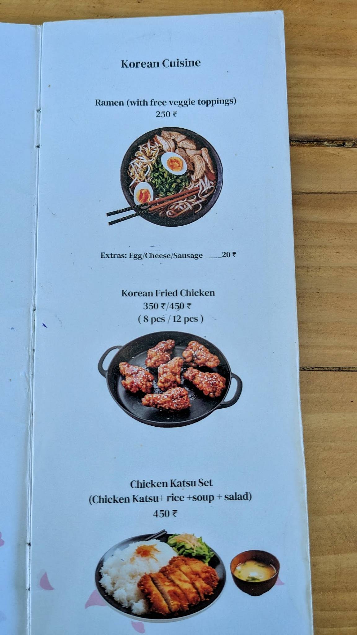 Menu at IKIGAI, Dharamshala