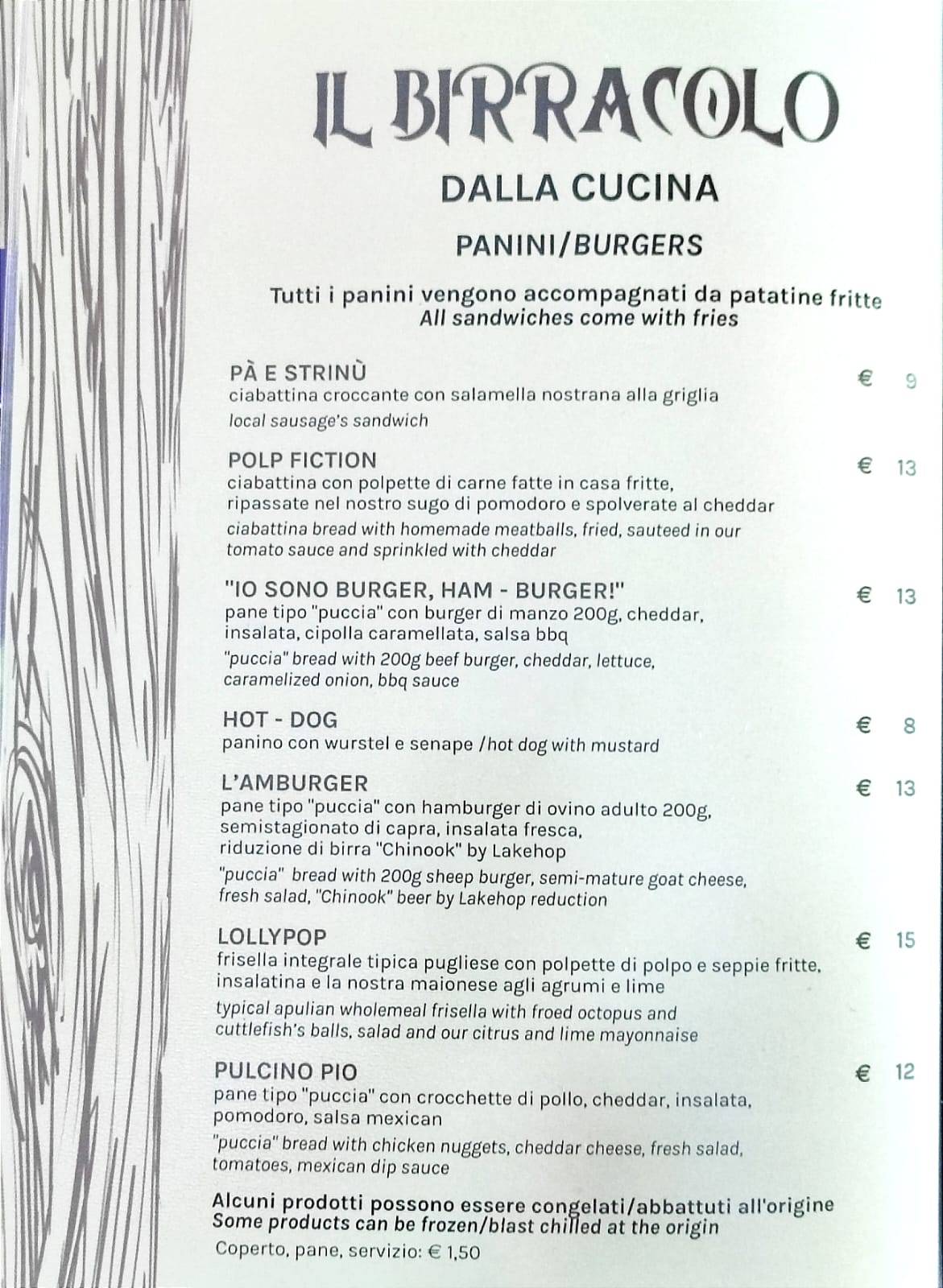 Menu da IL BIRRACOLO - BIRRA&ALCHIMIA Lakehop Brewery pub & bar ...