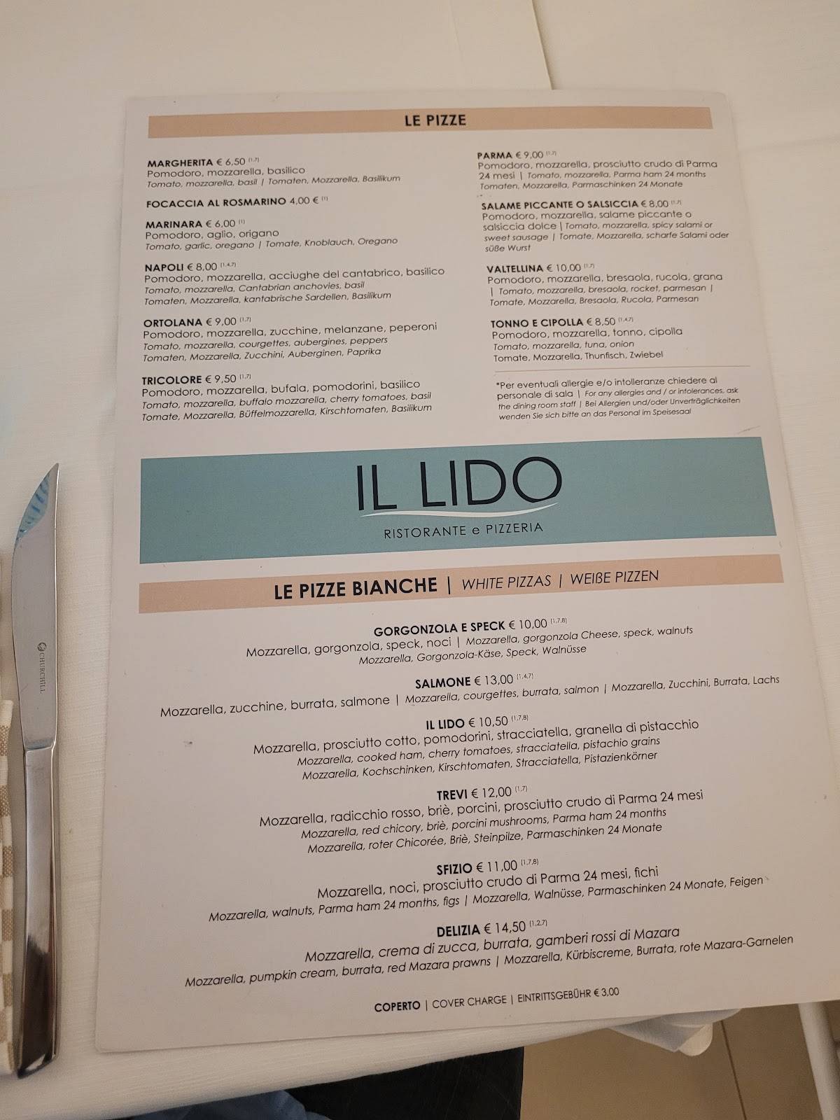 Speisekarte von IL LIDO restaurant, Padenghe Sul Garda
