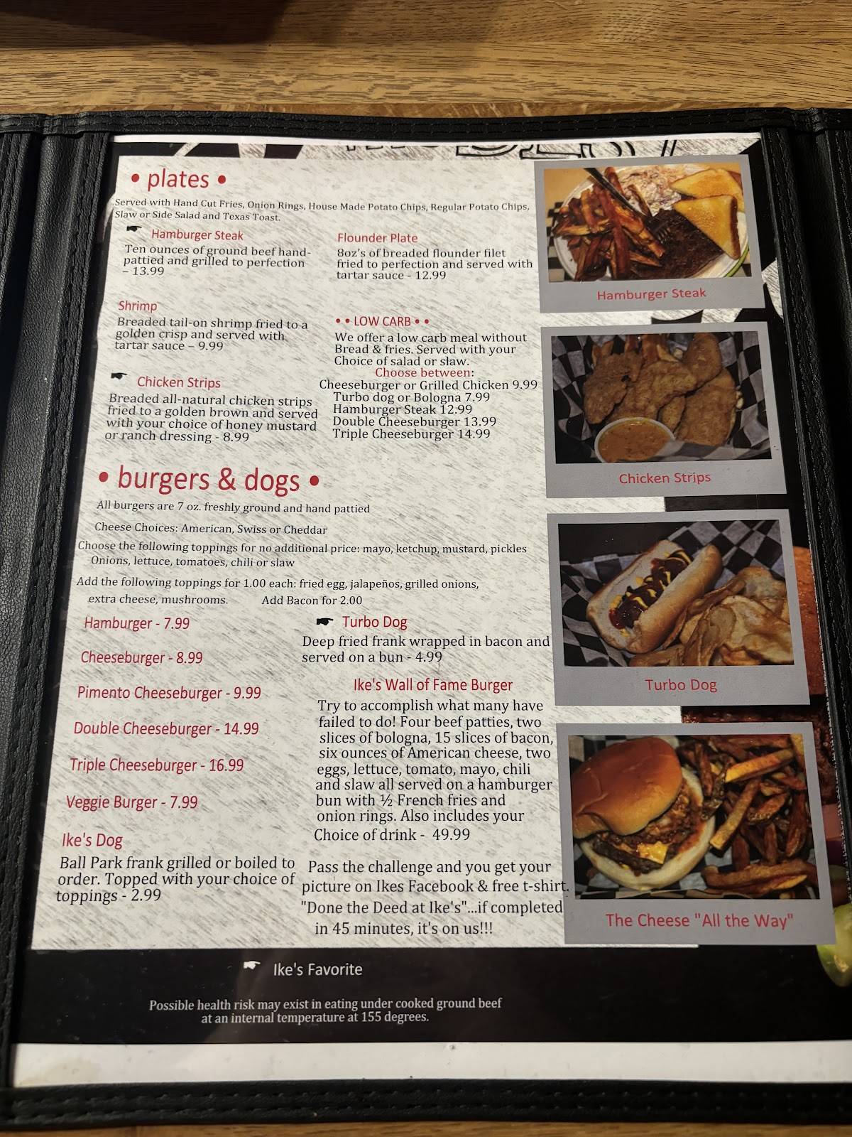 Menu at Ike's Korner Grille pub & bar, Spartanburg