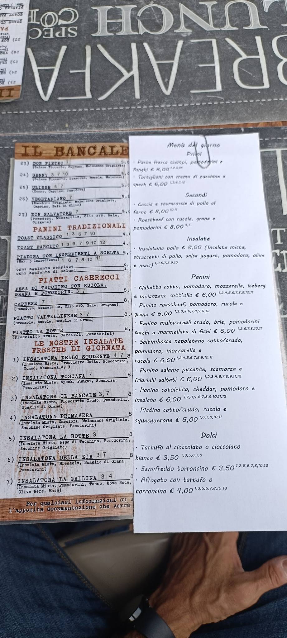 Menu da Il Bancale - Ploom Store pub & bar, Milano, Via Edoardo Bassini
