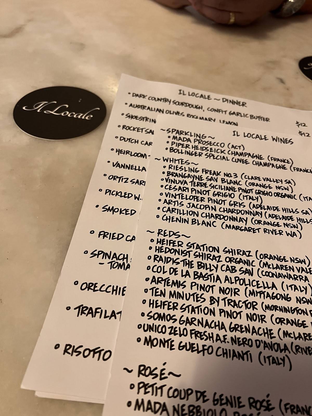 Menu at Il Locale cafe, Berry, 85 Queen St