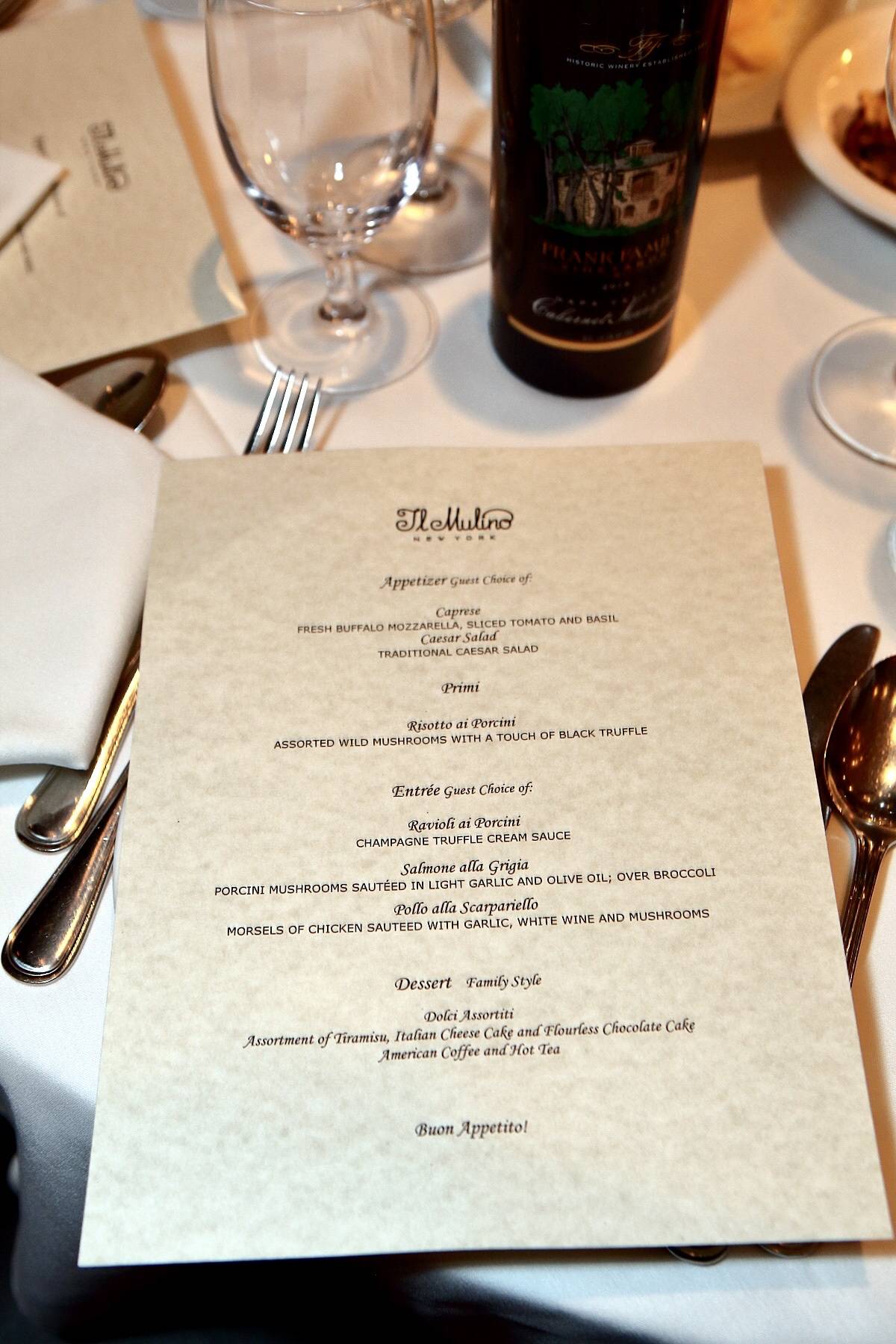 Menu at Il Mulino New York - Miami restaurant, Sunny Isles Beach