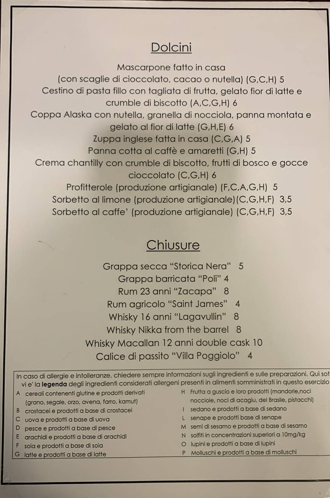 Menu da Il Vizio Pizzeria Ristobar, Crevalcore