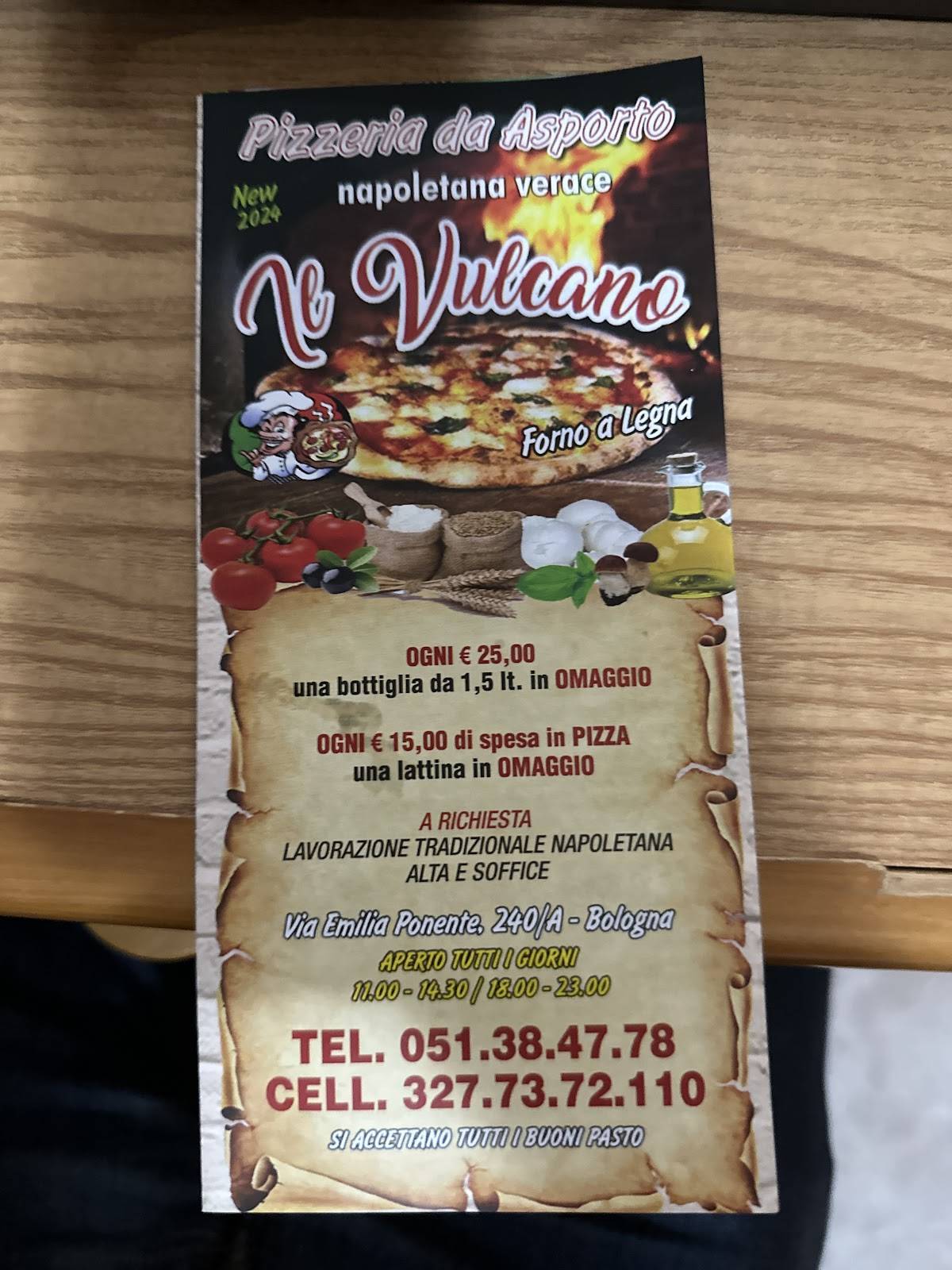 Menu da Il Vulcano pizzeria, Bologna
