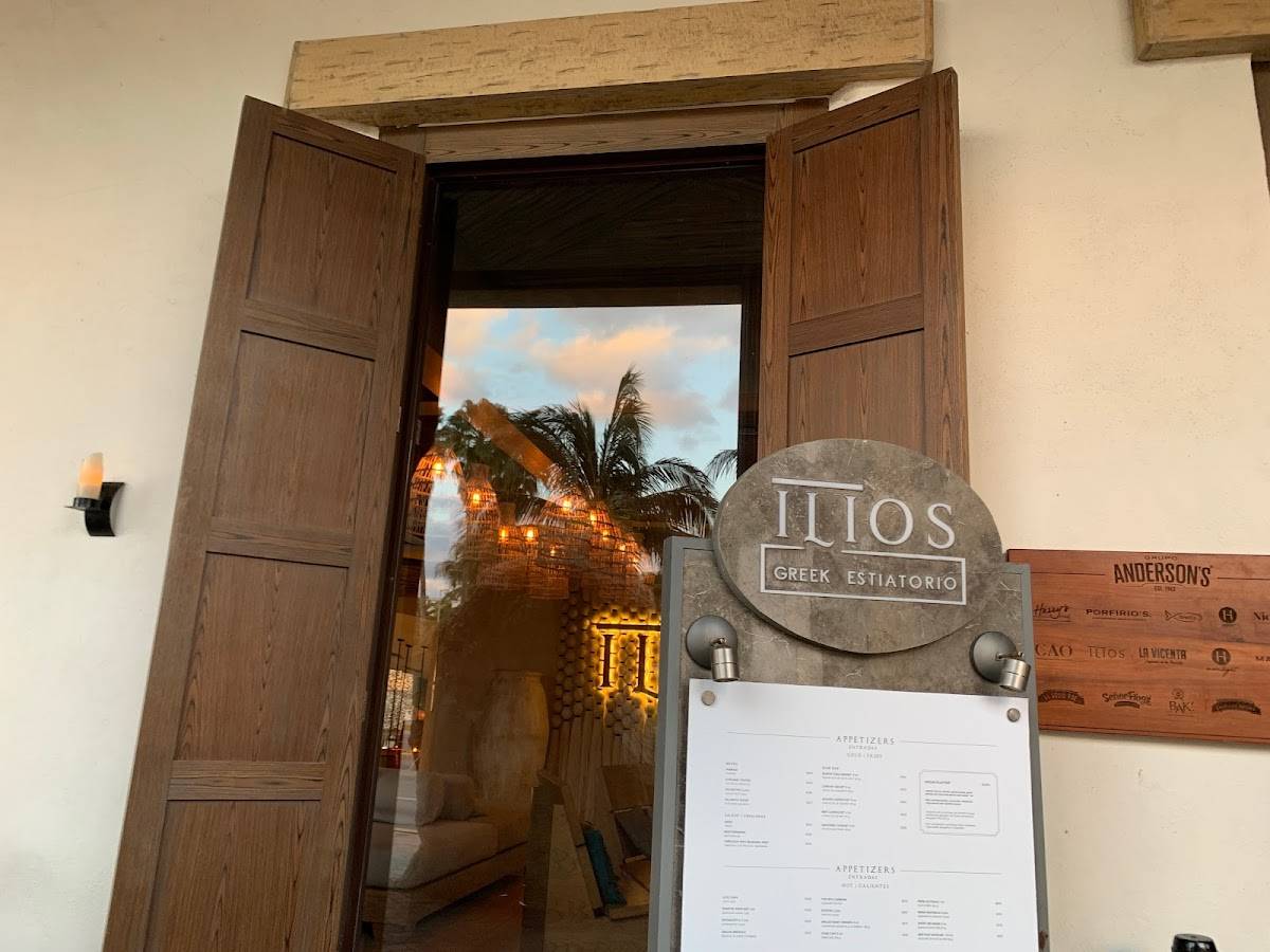 Carta de Ilios Greek restaurant in Cancun, Cancún