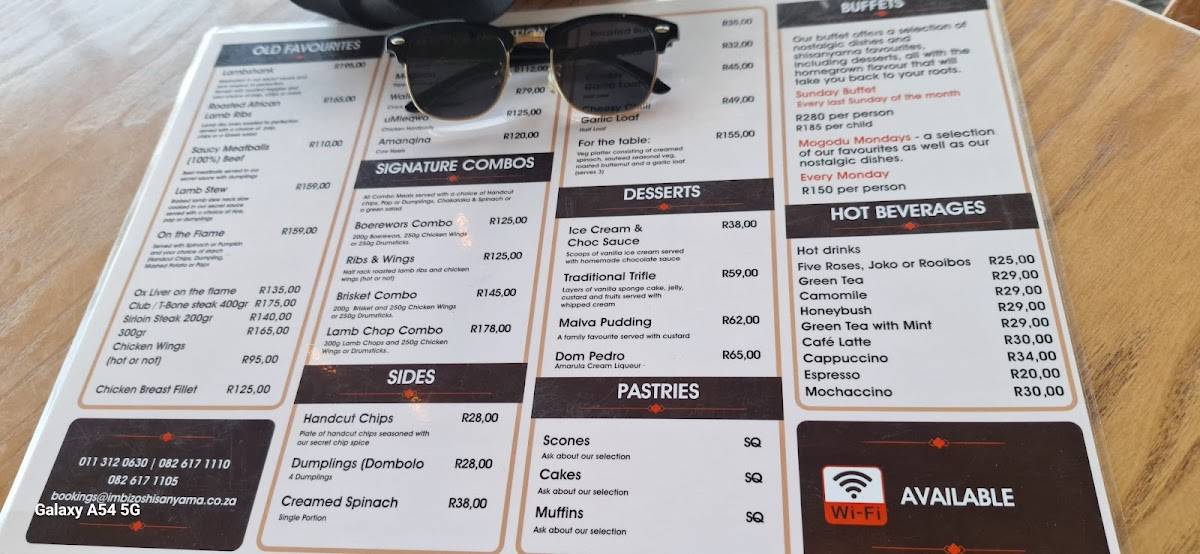 Menu at Imbizo Shisanyama @ Mall of Thembisa restaurant, Tembisa