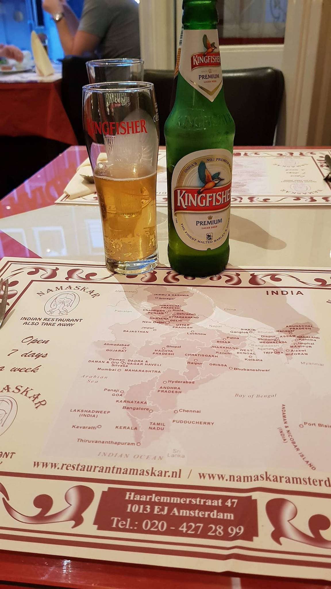 Menu au Indiaas Restaurant Namaskar 420, Amsterdam