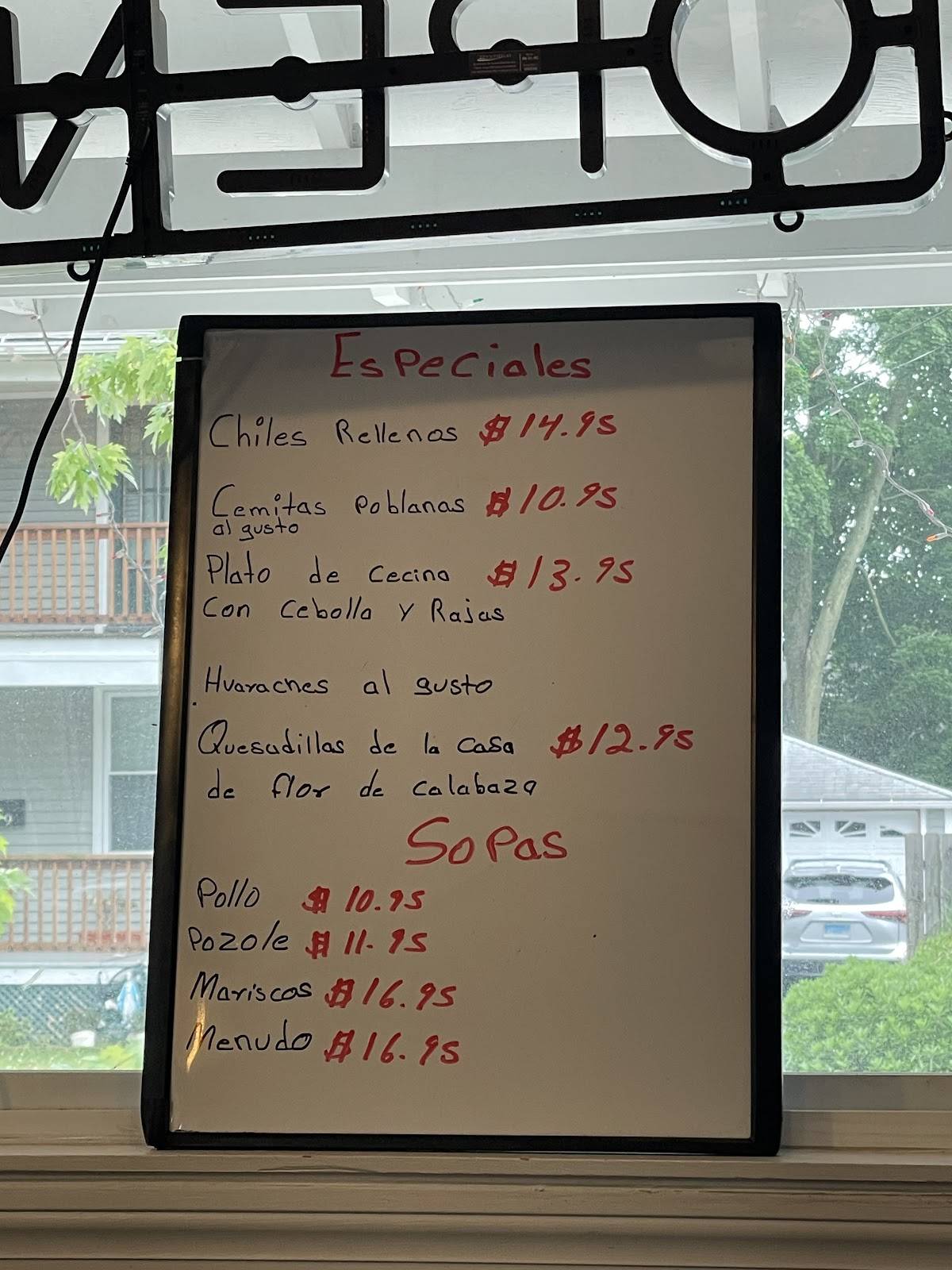 Menu at Isabel's Bakery & Mexican Restaurant, Milford