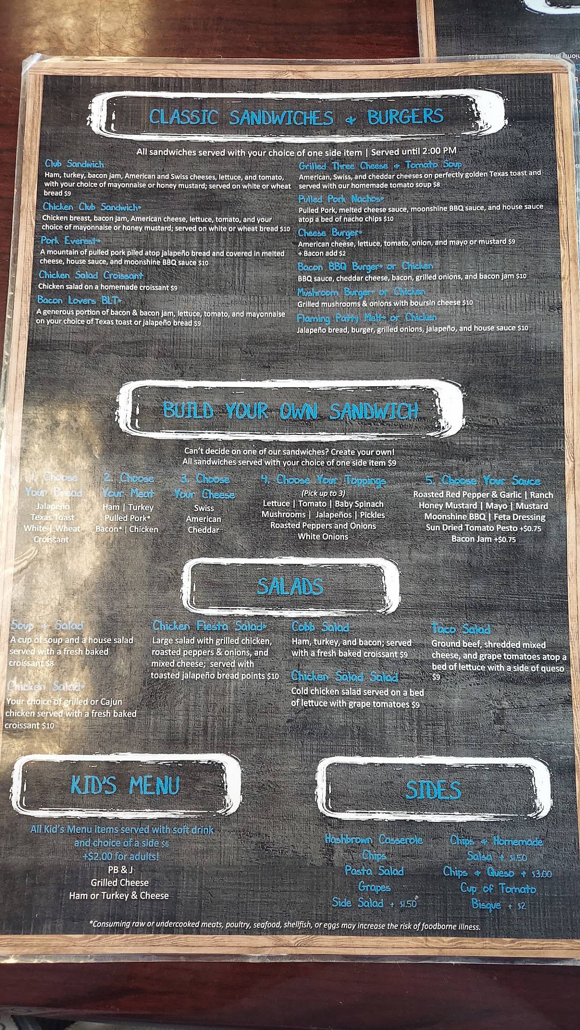 Menu at J Clayborn's Bakery & Cafe, Lebanon